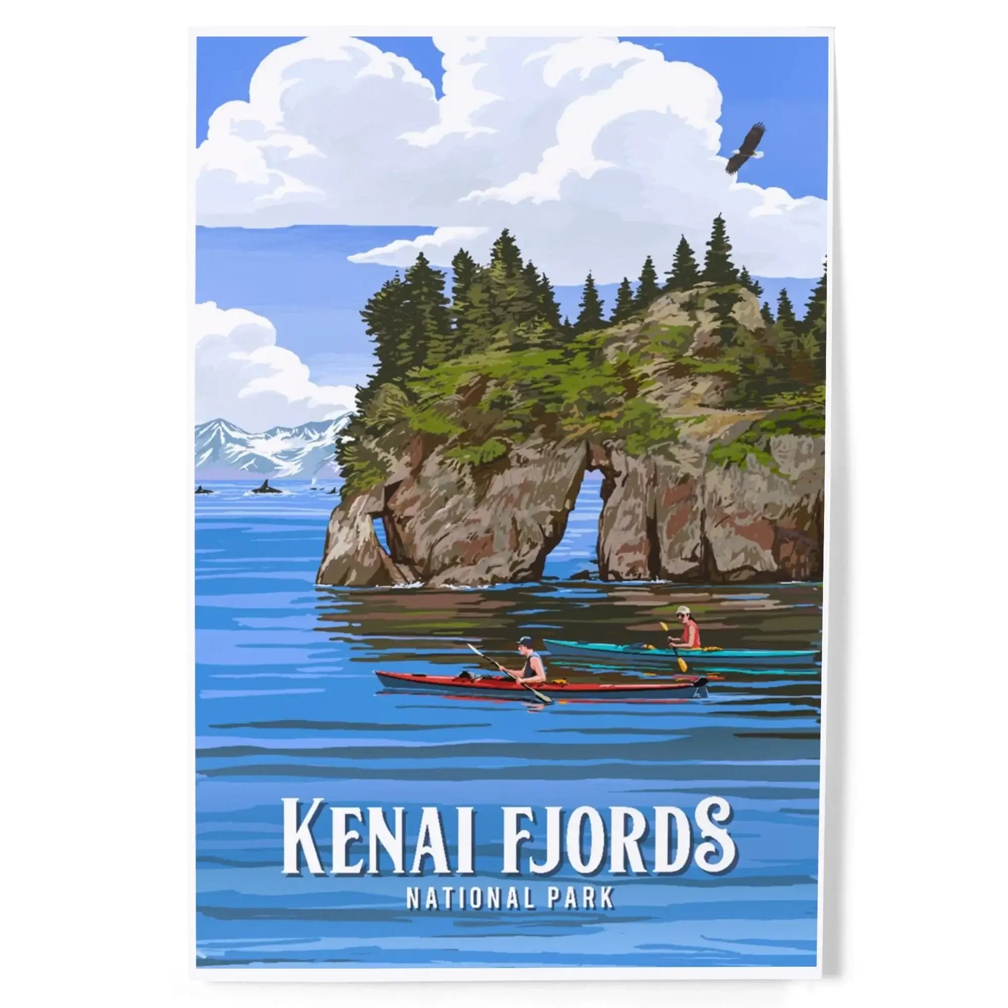 Kenai Fjords National Park, Alaska, Painterly National Parks Series art ...
