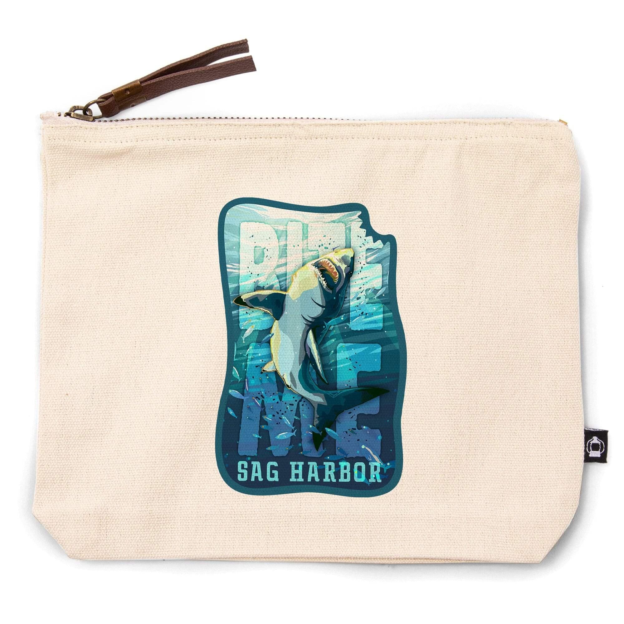 Sag Harbor New York Great White Shark Bite Me Zipper Go Bag