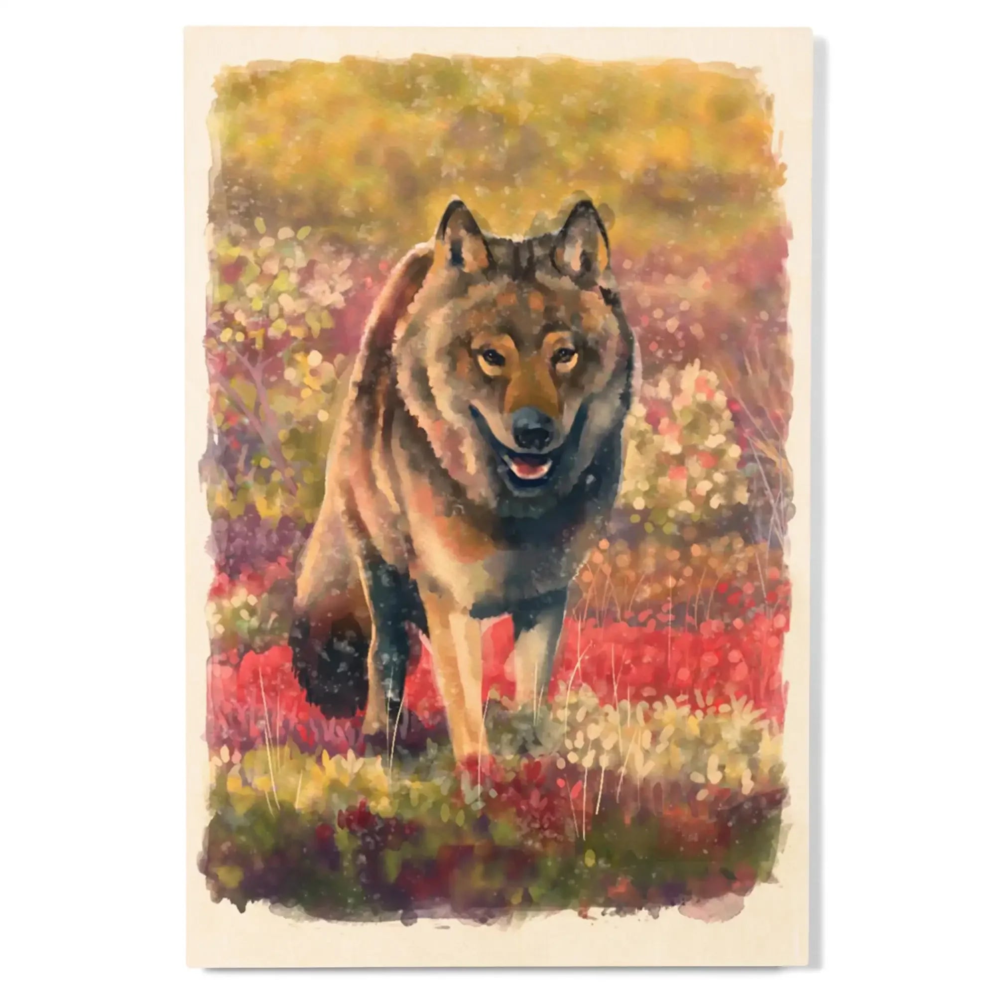 Watercolor Study, Gray Wolf wood signs and postcards – Lantern Press