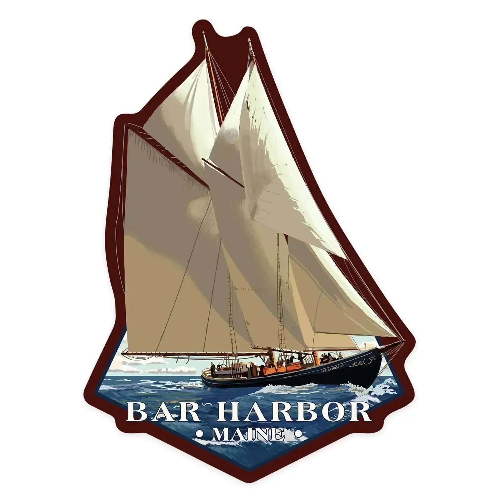 Bar Harbor, Maine, Bluenose II, Contour, outdoor vinyl stickers ...