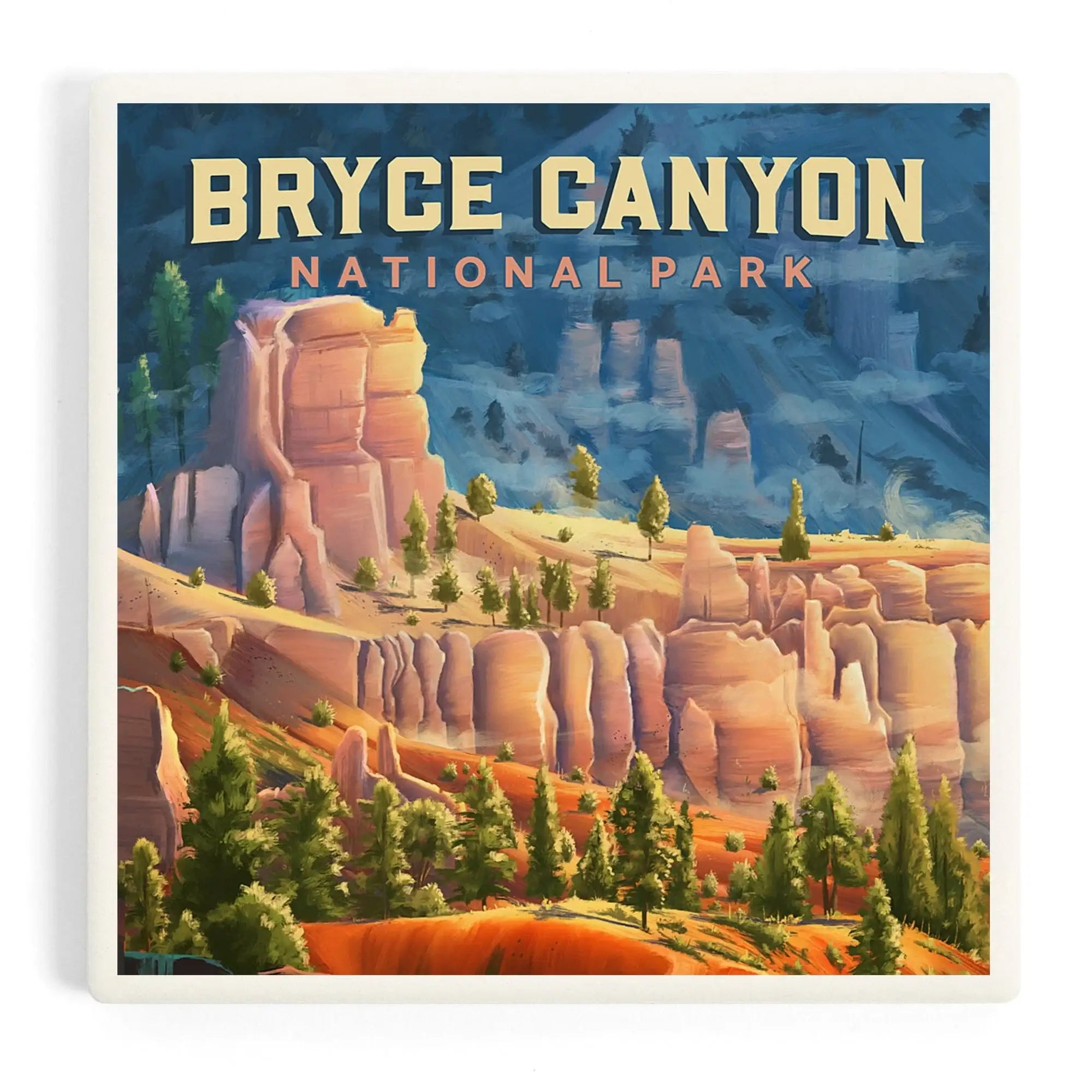 Bryce Canyon National Park, Utah, Oil Painting ceramic coaster set ...