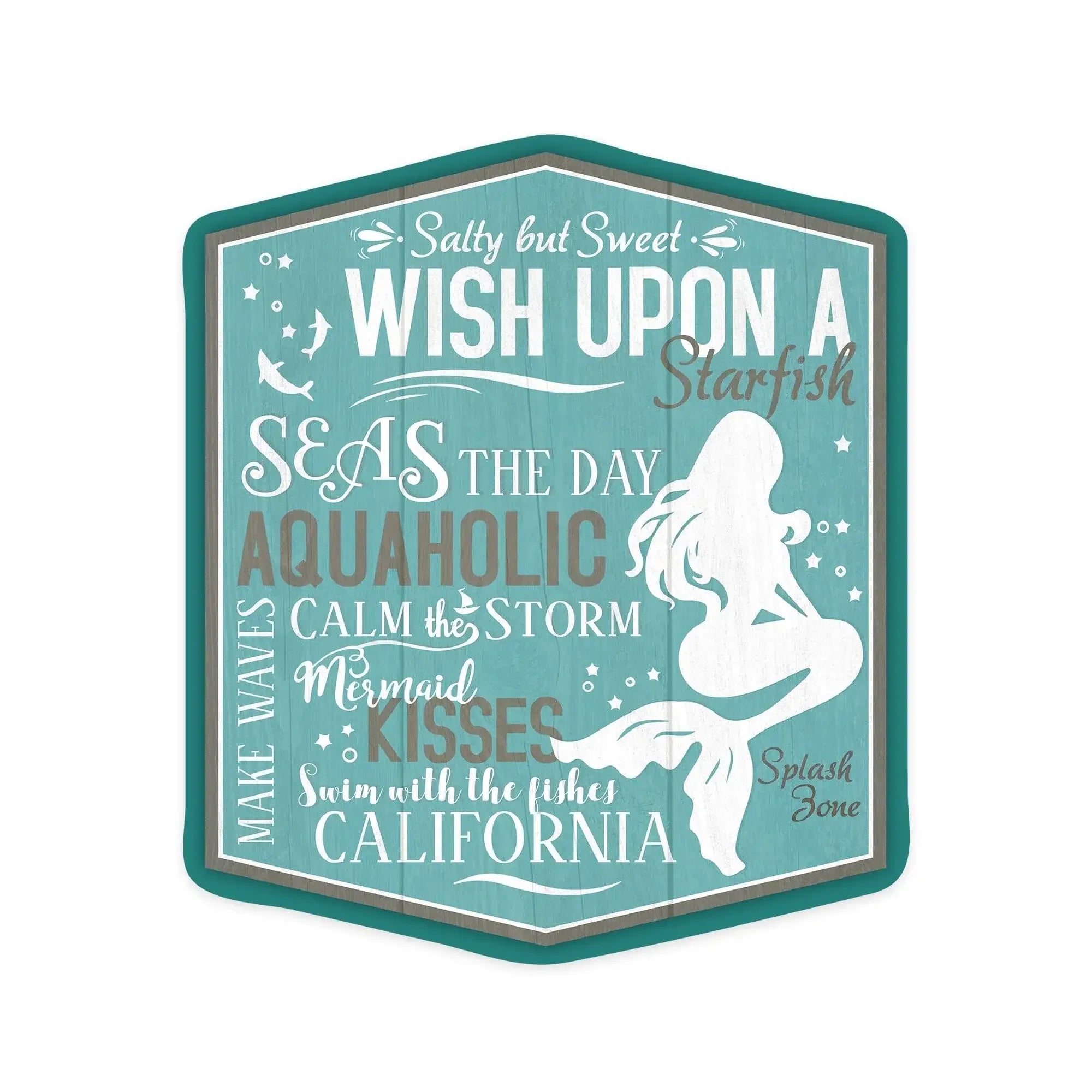 California, Mermaid Typography, Contour, outdoor vinyl stickers ...