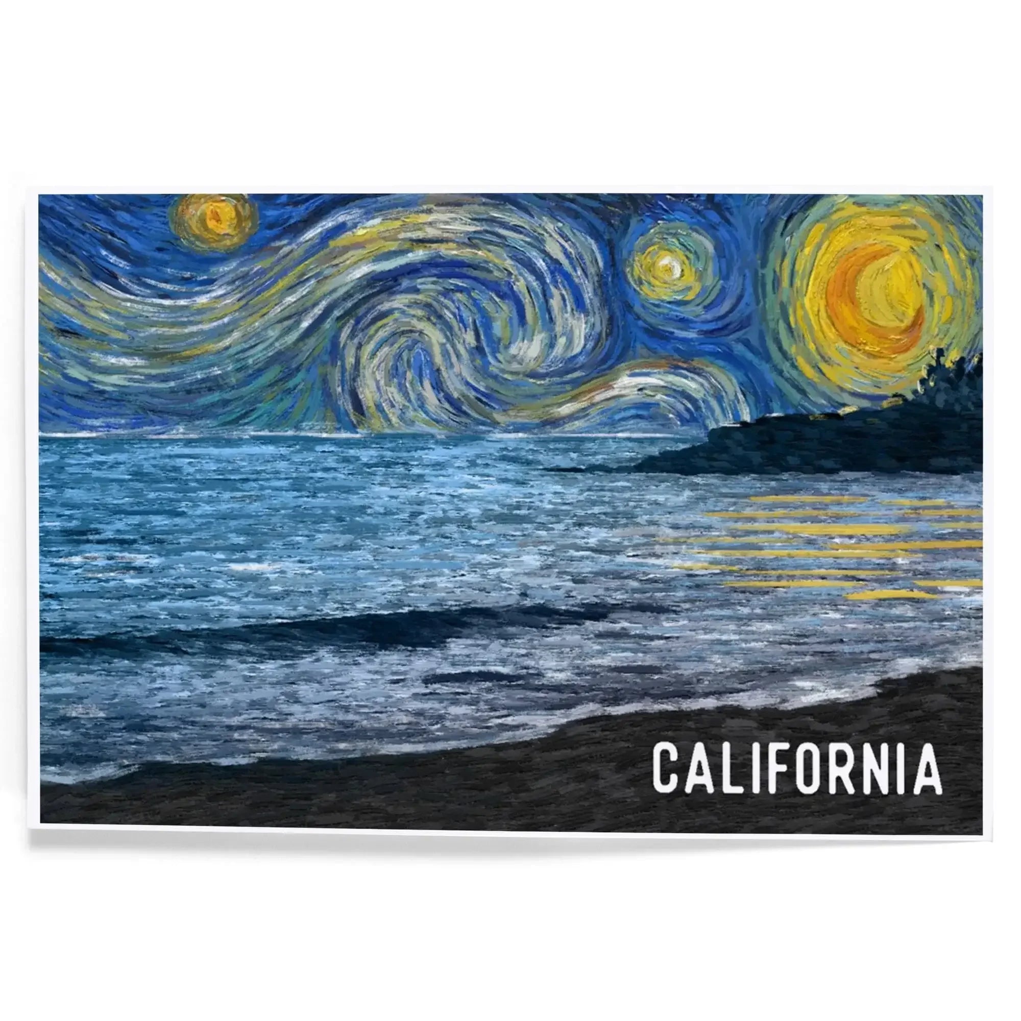 California, Starry Night, Ocean art & giclee prints – Lantern Press