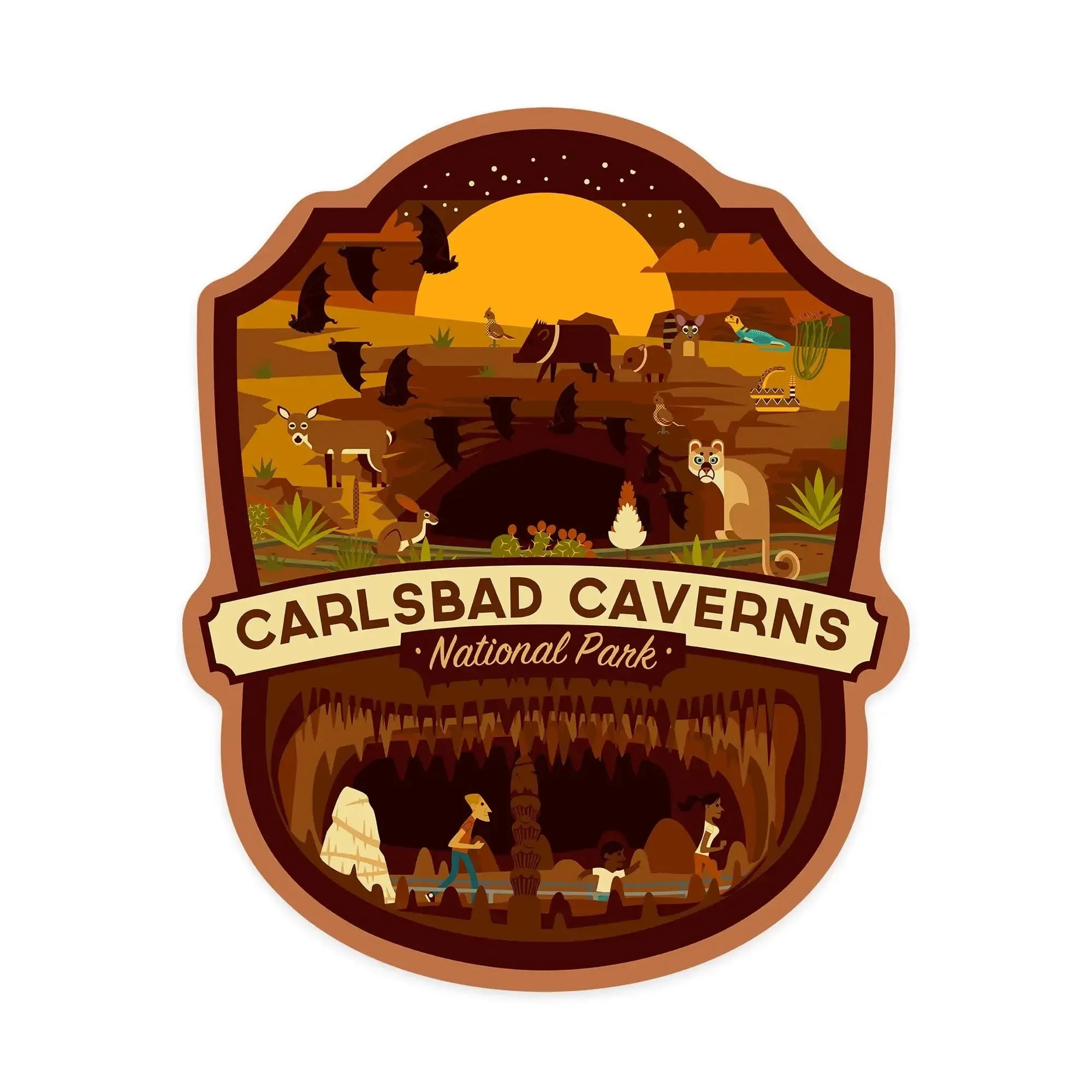 Carlsbad Caverns National Park, Geometric National Park Series, Contour ...