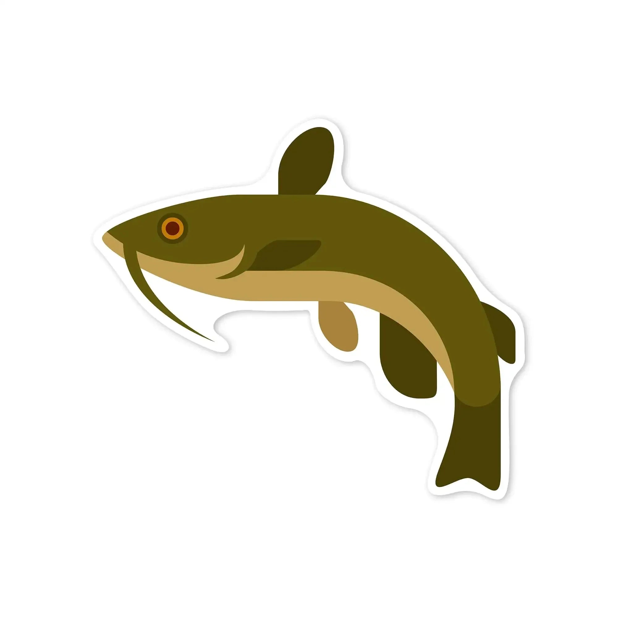Catfish, Geometric, Contour, outdoor vinyl stickers – Lantern Press