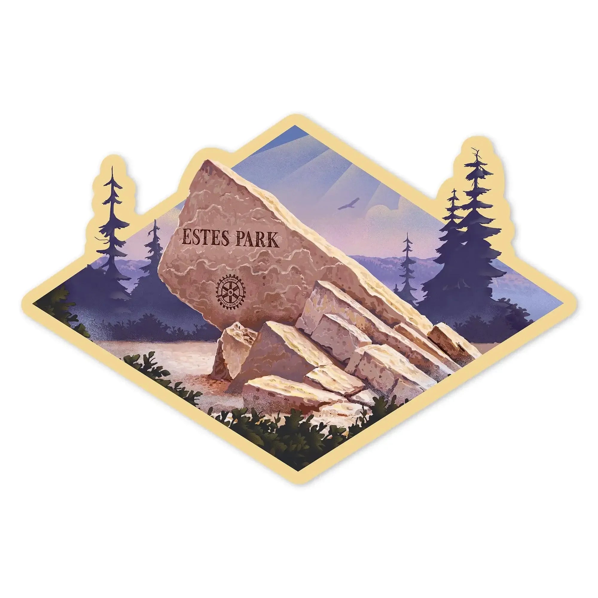Colorado, Estes Park Sign, Lithograph, Contour, outdoor vinyl stickers ...