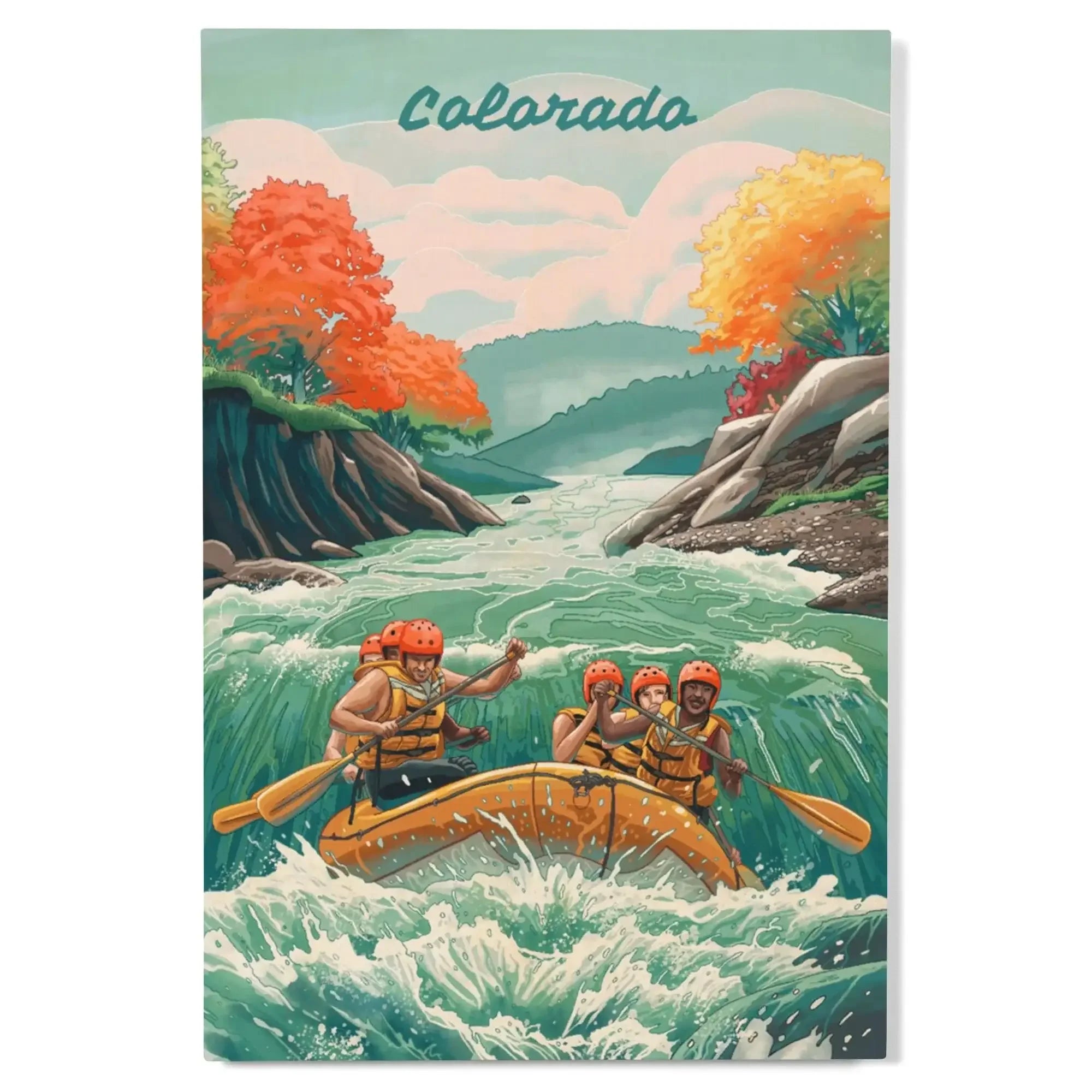 Colorado, Seek Adventure, River Rafting wood signs and postcards ...