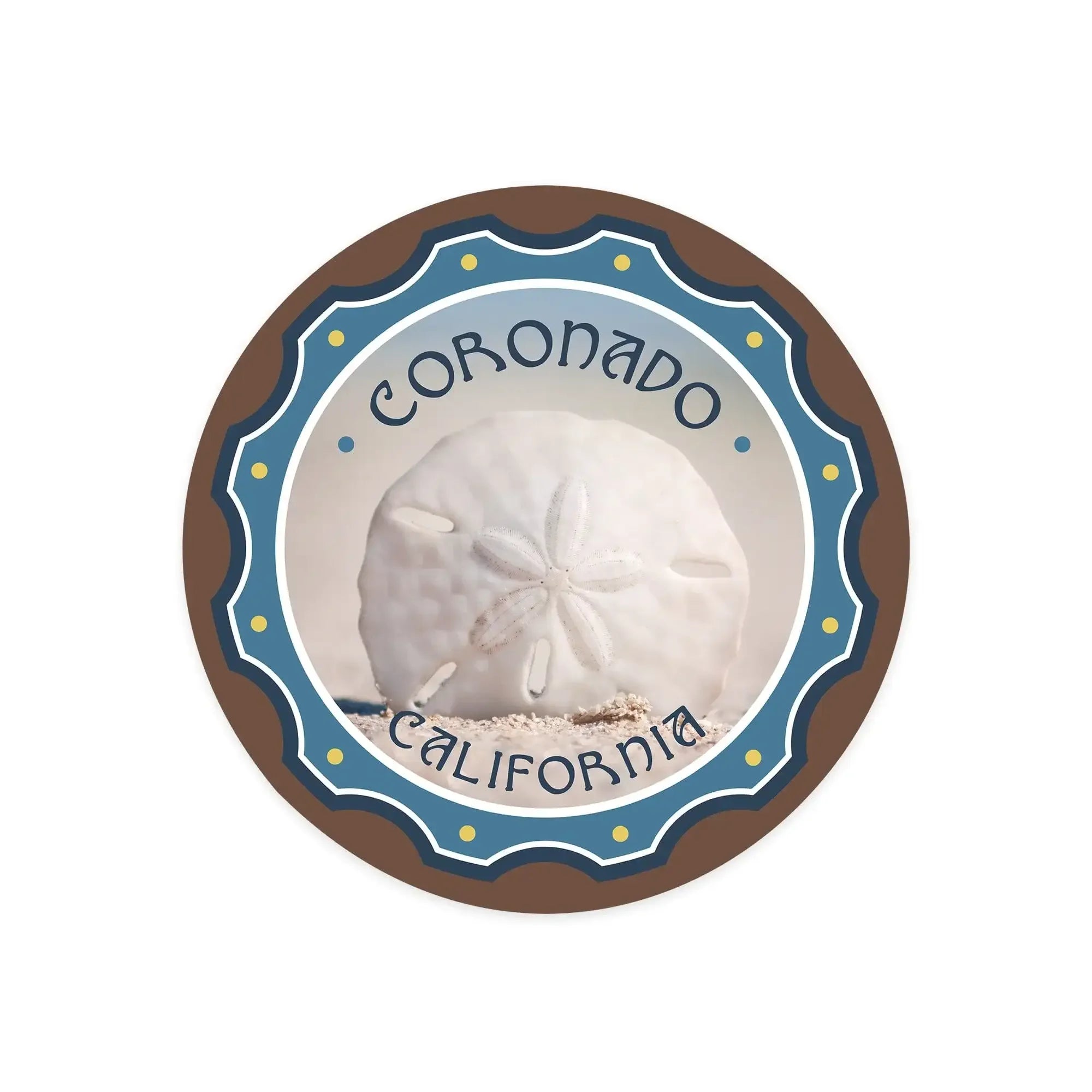 Coronado, California, Sand Dollar and Beach, Contour, outdoor vinyl ...