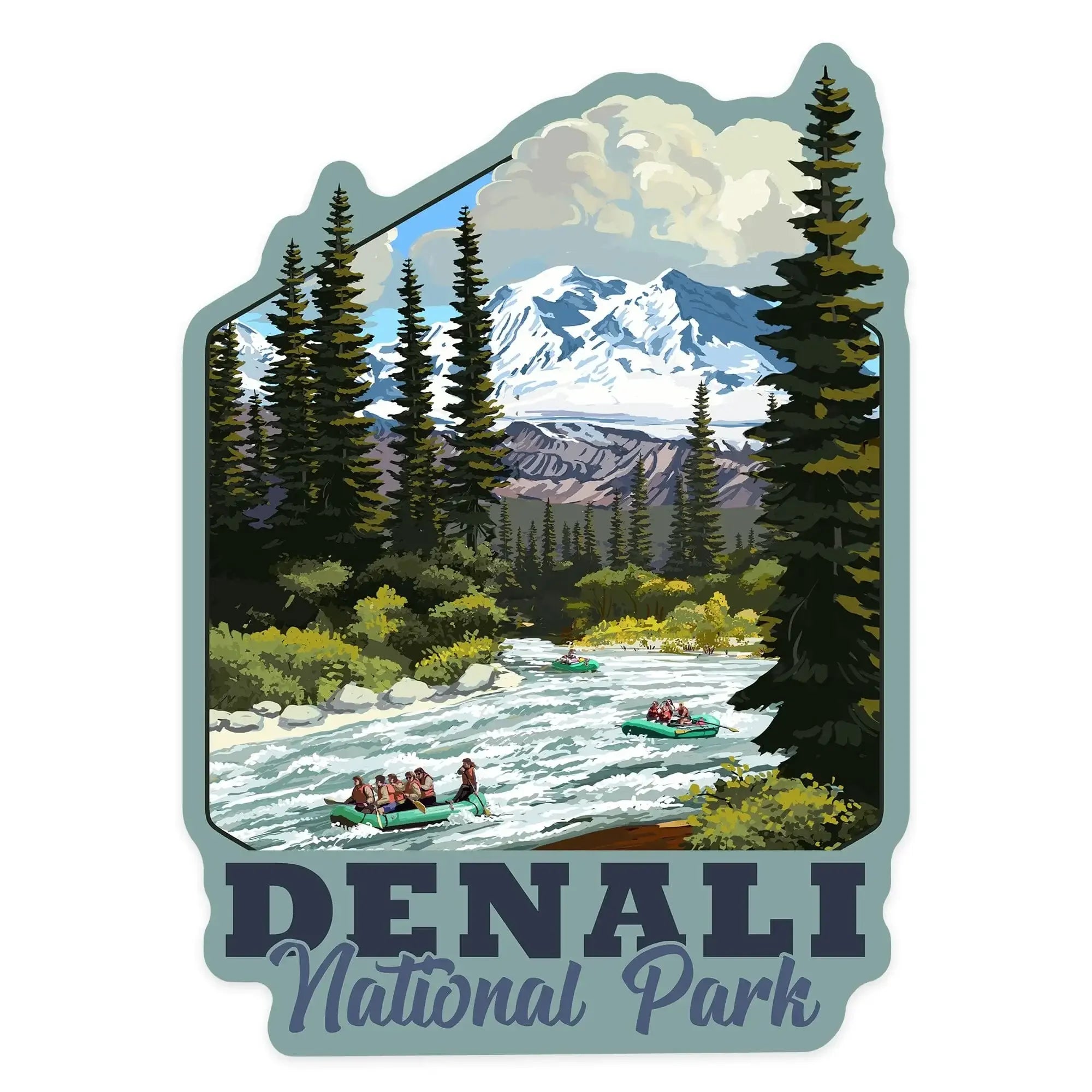Denali National Park, Alaska, River Rafting, Contour, outdoor vinyl ...