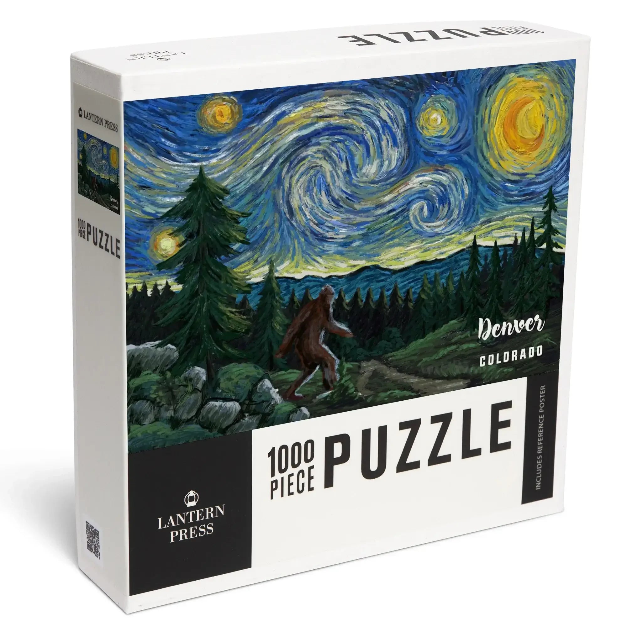Denver, Colorado, Starry Night, Bigfoot, 1000 piece jigsaw puzzle ...