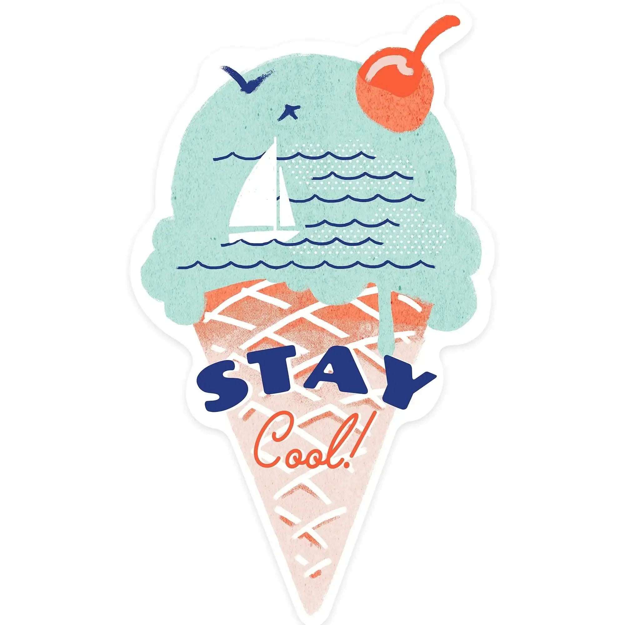 Dockside Series, Stay Cool, Contour, outdoor vinyl stickers – Lantern Press