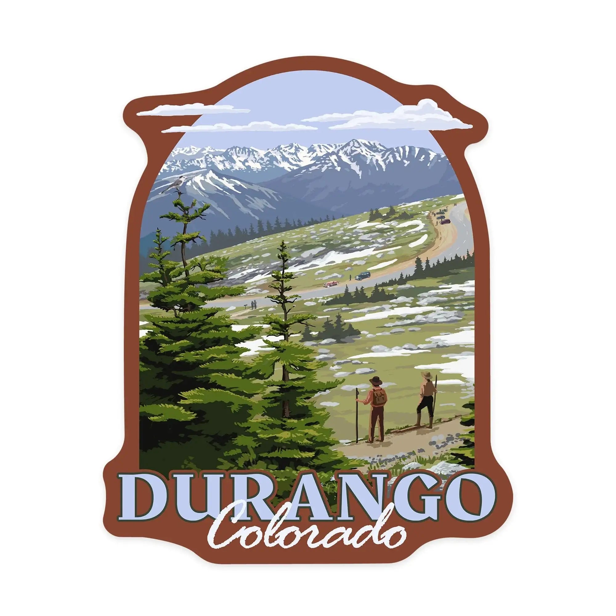 Durango, Colorado, Trail Ridge Road and Hikers, Contour, outdoor vinyl ...