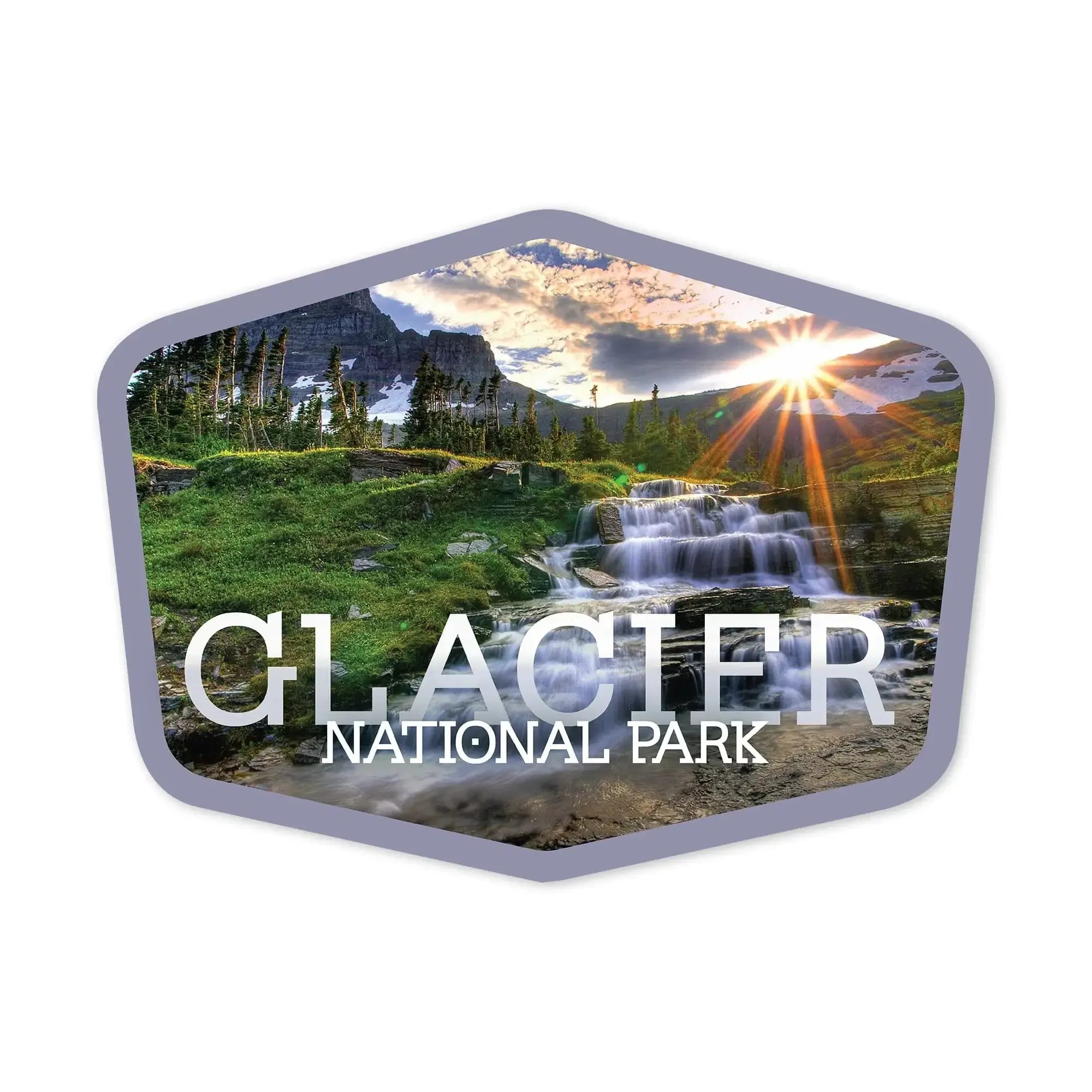 Glacier National Park, Montana, Waterfall, Contour, outdoor vinyl ...