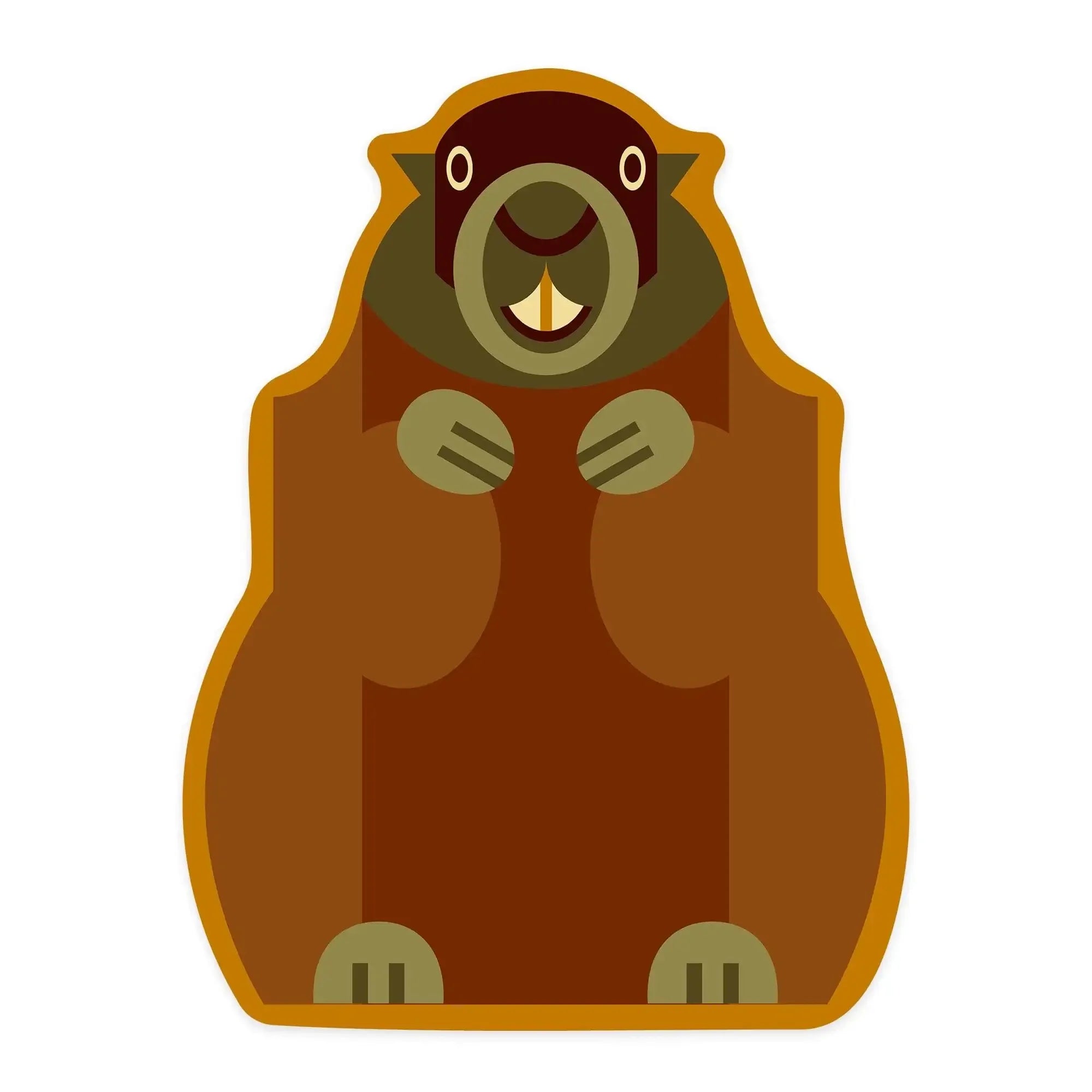 Gopher, Geometric, Contour, outdoor vinyl stickers – Lantern Press