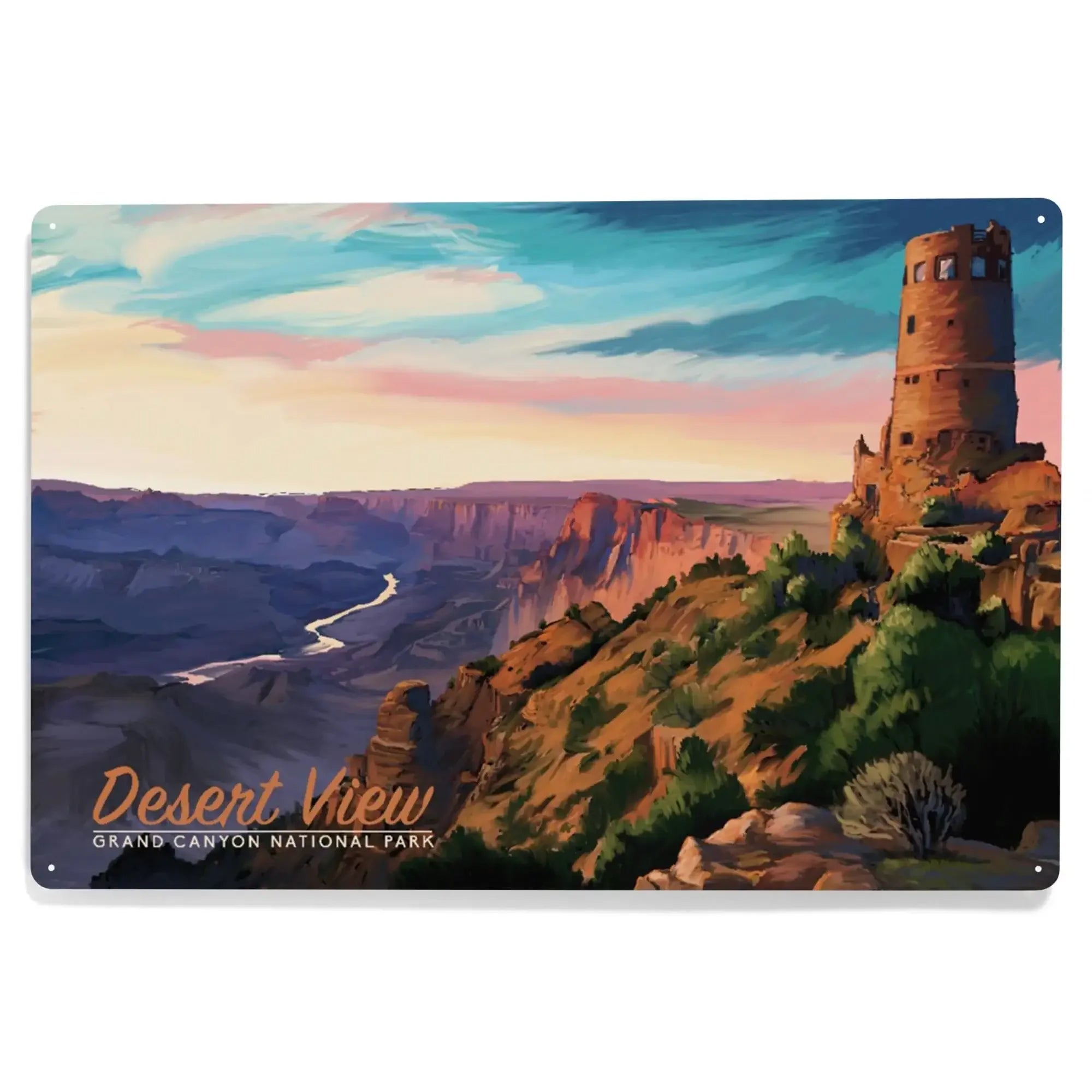 Grand Canyon National Park, Watchtower, Oil Painting metal signs ...