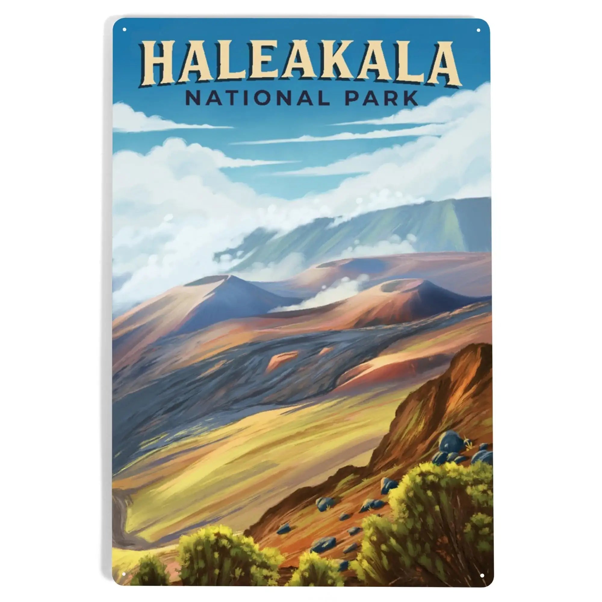 Haleakalā National Park, Hawaii, Oil Painting metal signs – Lantern Press