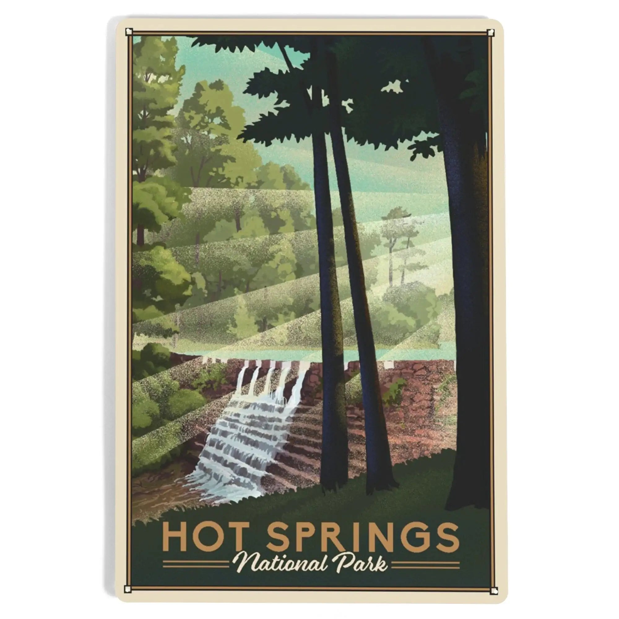 Hot Springs National Park, Lithograph metal signs – Lantern Press