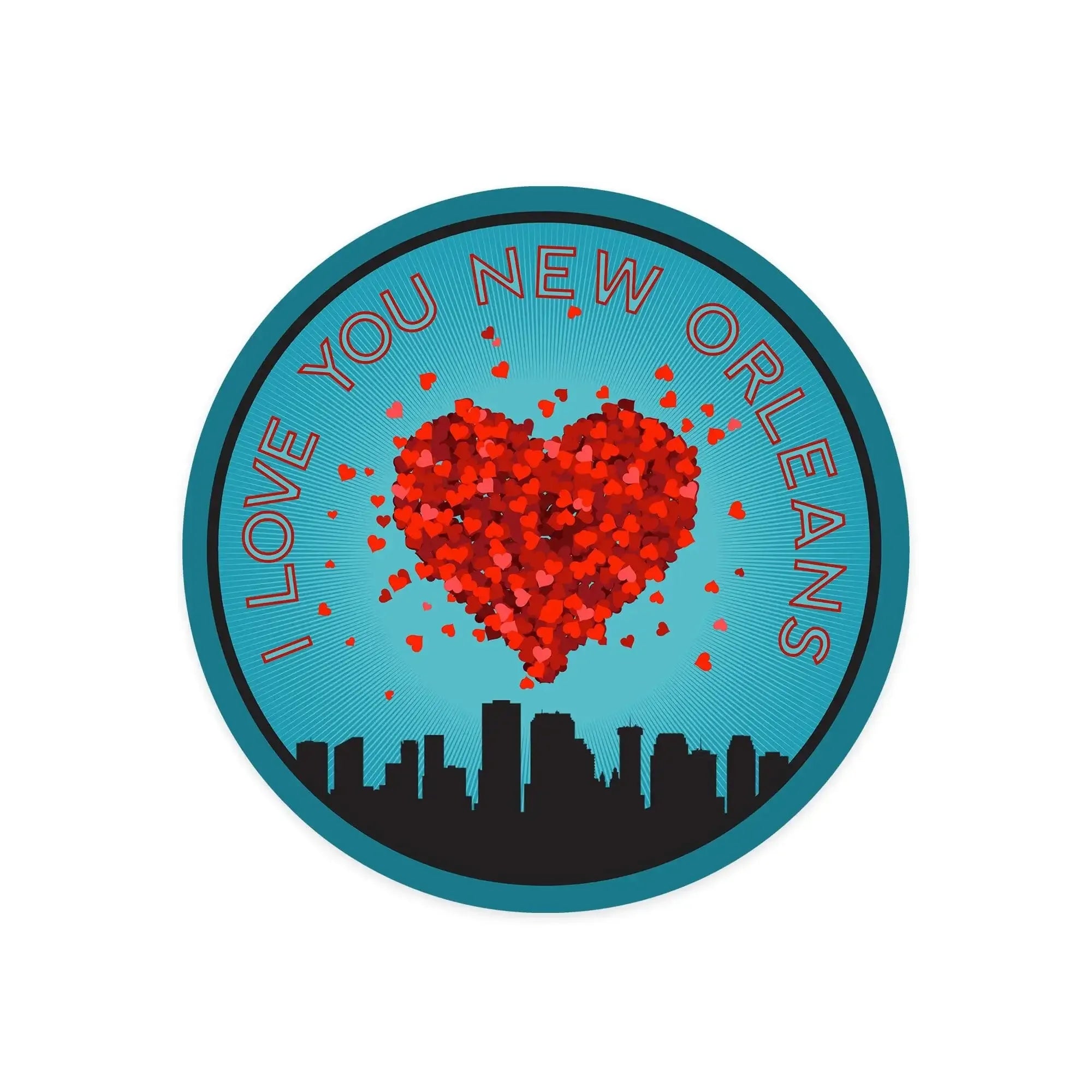 I Love You New Orleans, Louisiana, Contour, outdoor vinyl stickers ...