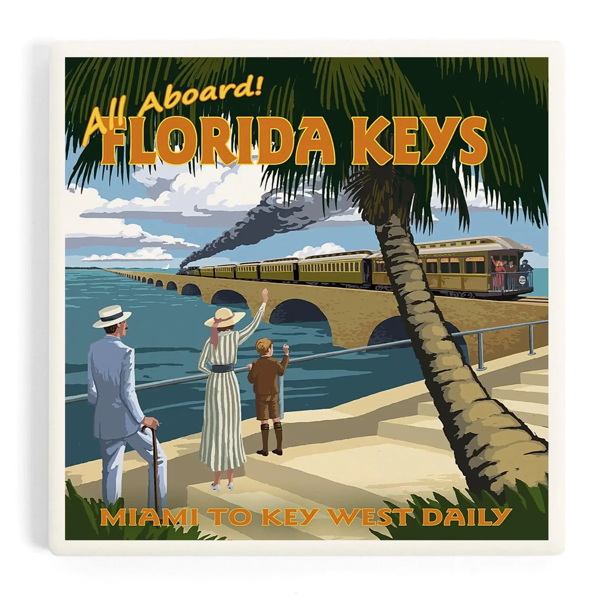 Islamorado, Florida Keys, Railroad, Key West Florida ceramic coaster ...