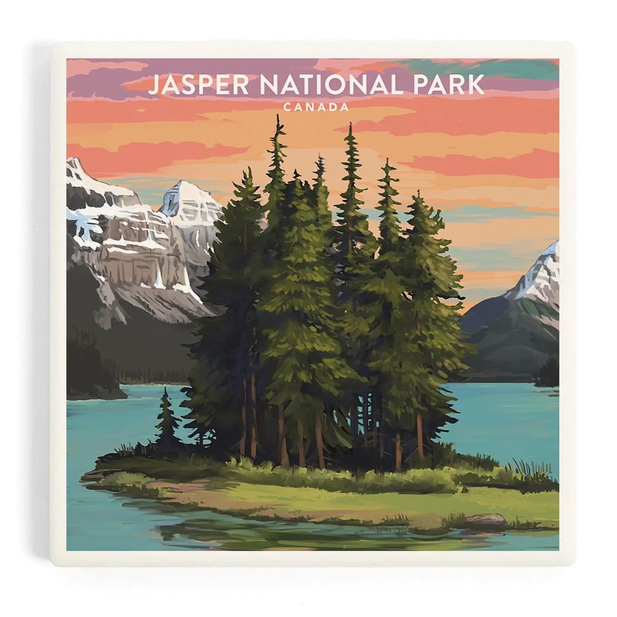 Jasper National Park, Canada ceramic coaster set – Lantern Press