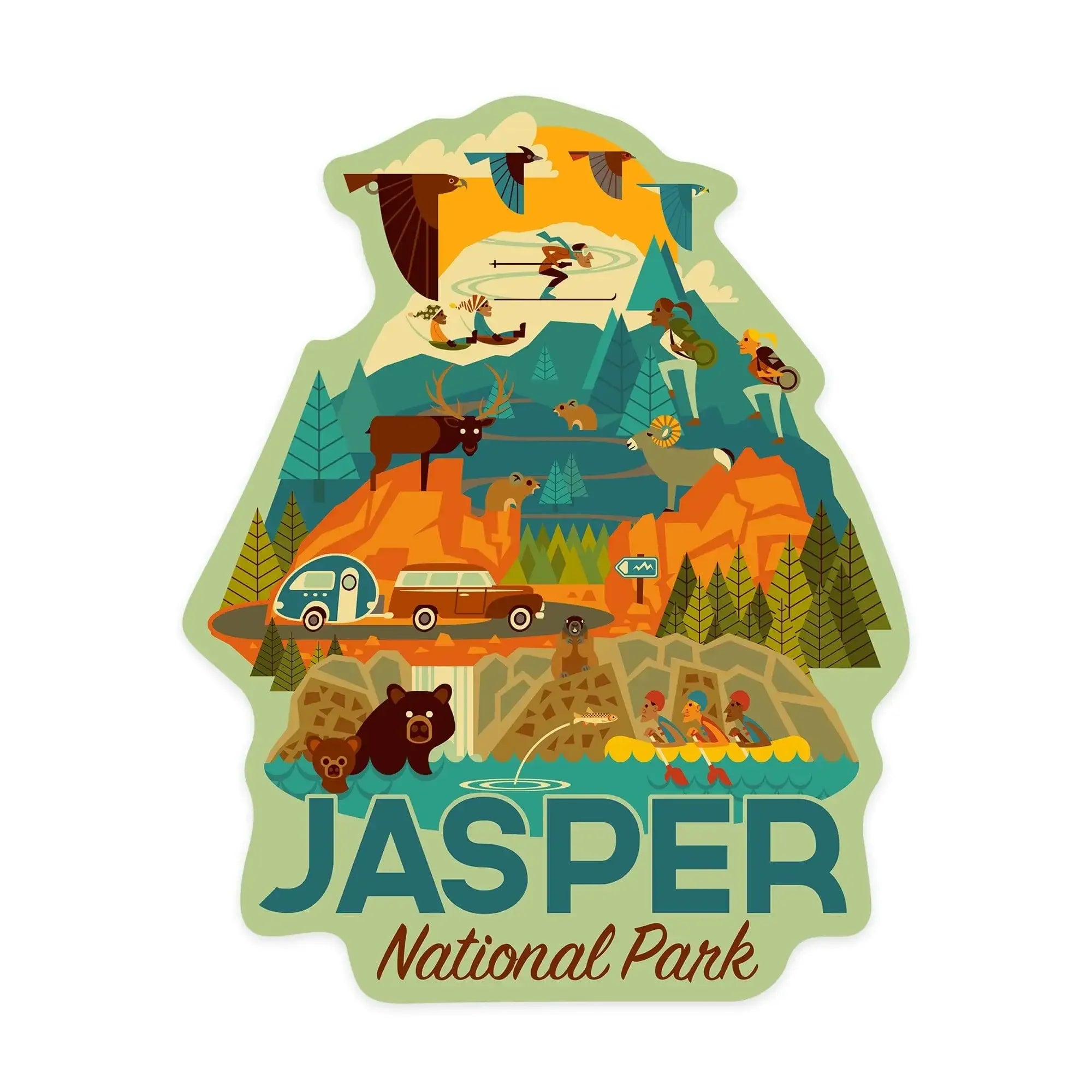 Jasper National Park, Canada, Geometric, Contour, outdoor vinyl ...