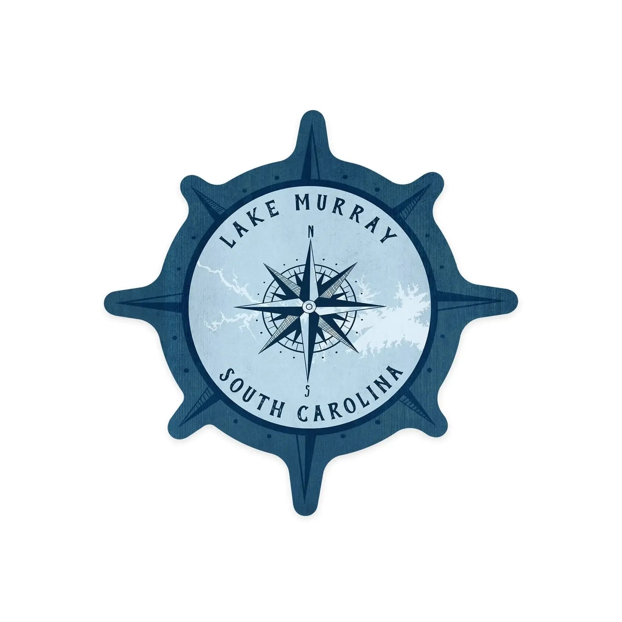 Lake Murray, South Carolina, Compass and Lake, Contour, outdoor vinyl ...