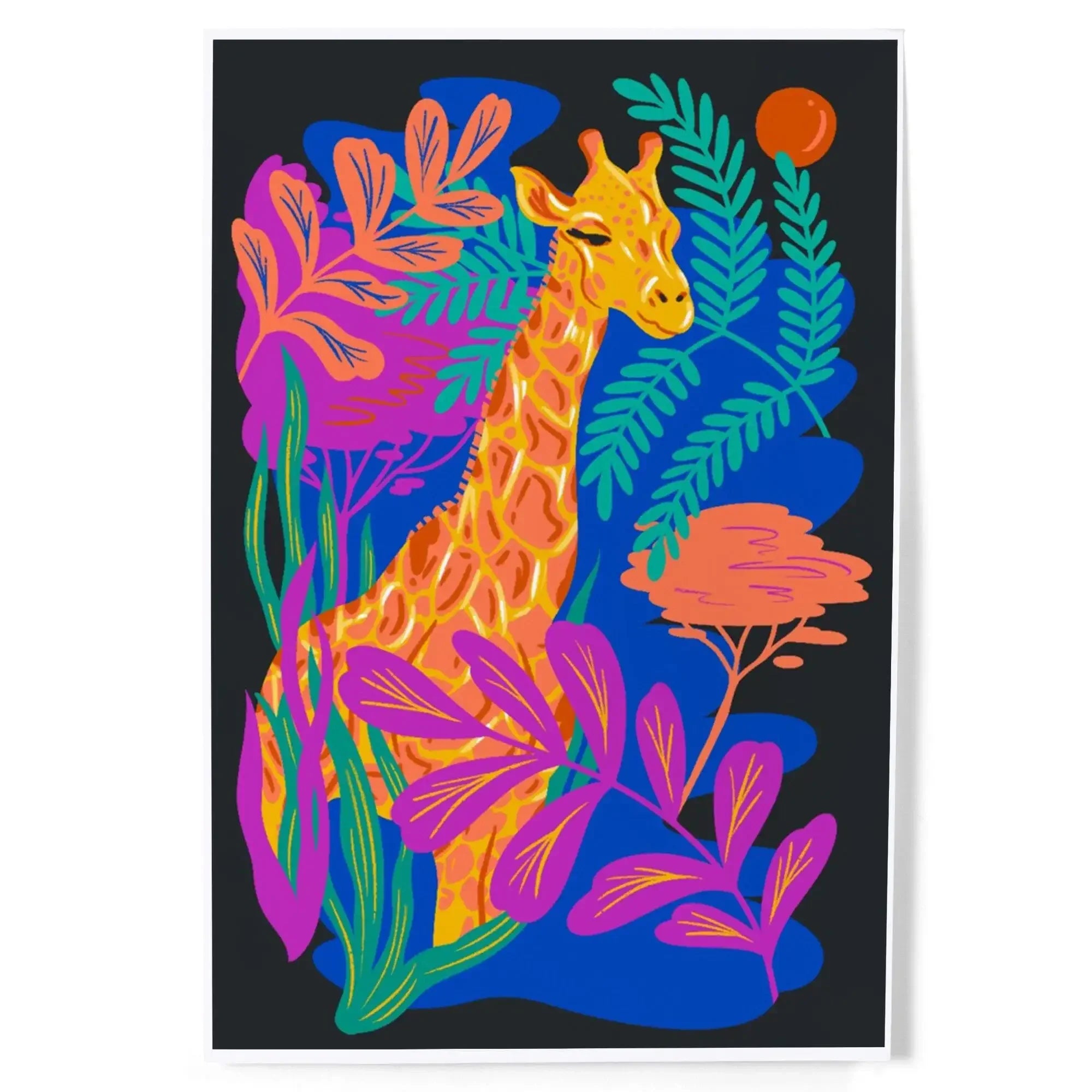 Lush Environment Collection, Giraffe and Foliage art prints, metal ...