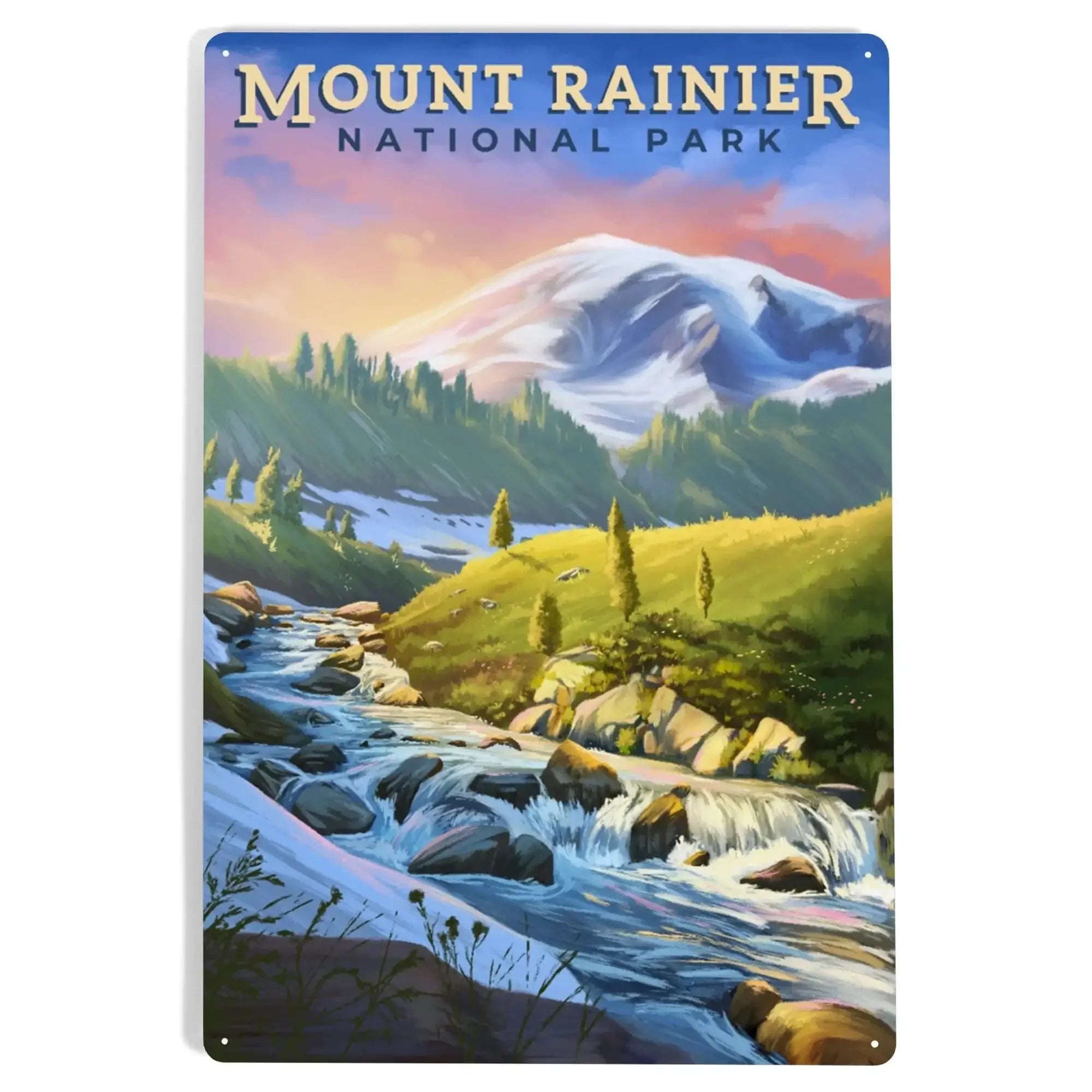 Mount Rainier National Park, Washington, Oil Painting metal signs ...