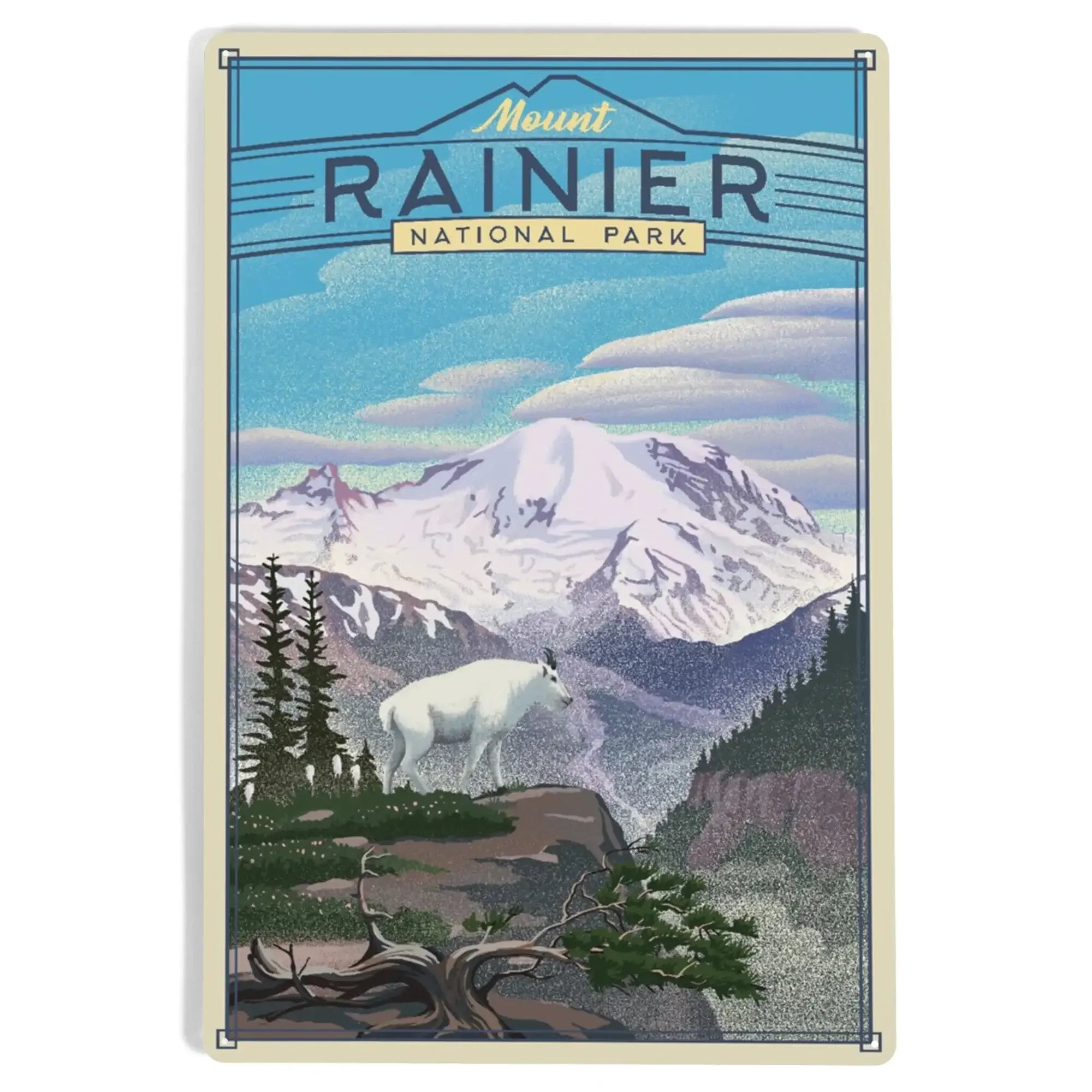 Mt. Rainier National Park, Lithograph National Park Series metal signs ...