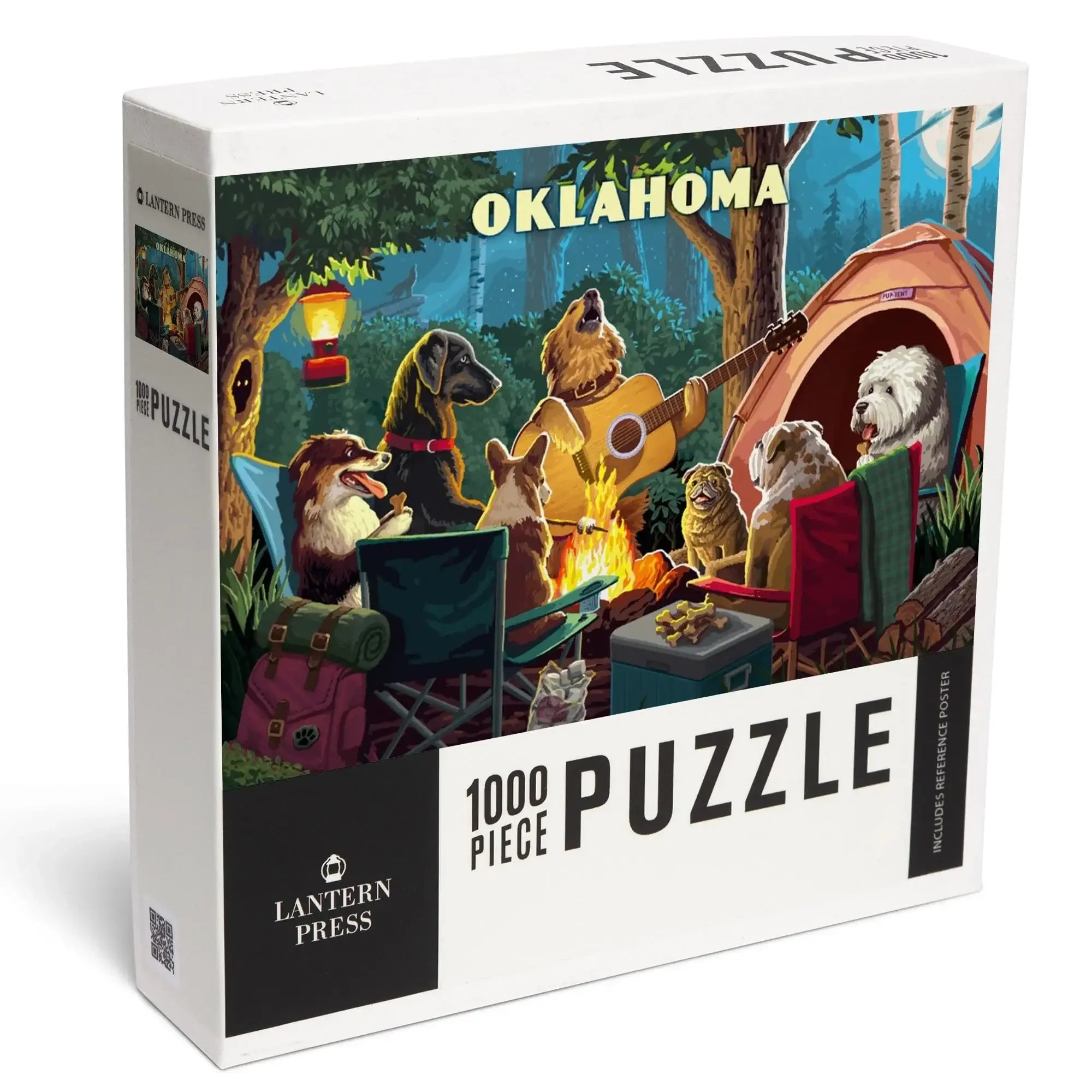 Oklahoma, Painterly, Pack Life, Dogs Around Campfire, 1000 piece jigsaw ...