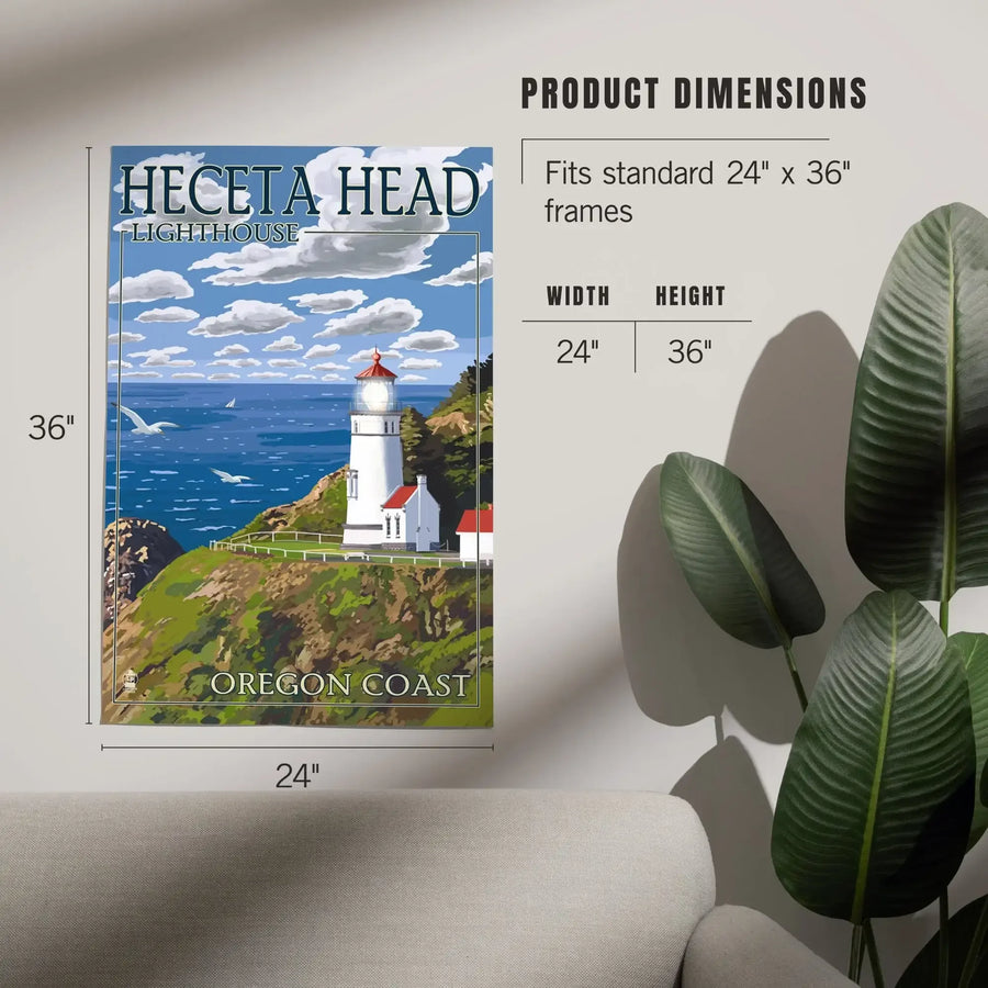 Oregon Coast, Heceta Head Lighthouse art prints, metal signs – Lantern ...