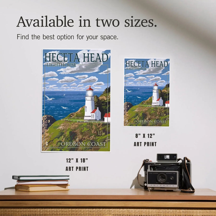 Oregon Coast, Heceta Head Lighthouse art prints, metal signs – Lantern ...