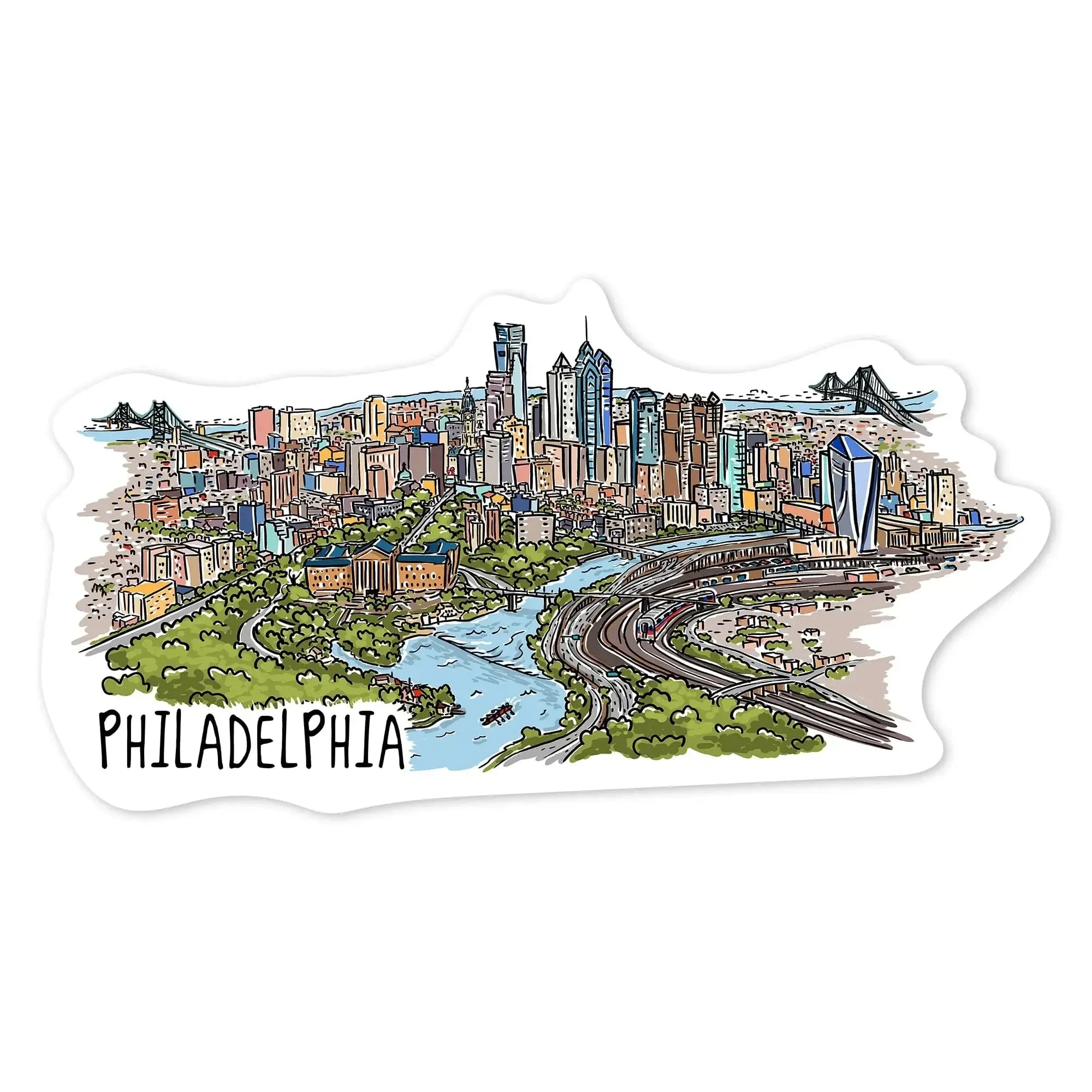 Philadelphia, Pennsylvania, Line Drawing, Contour, outdoor vinyl ...