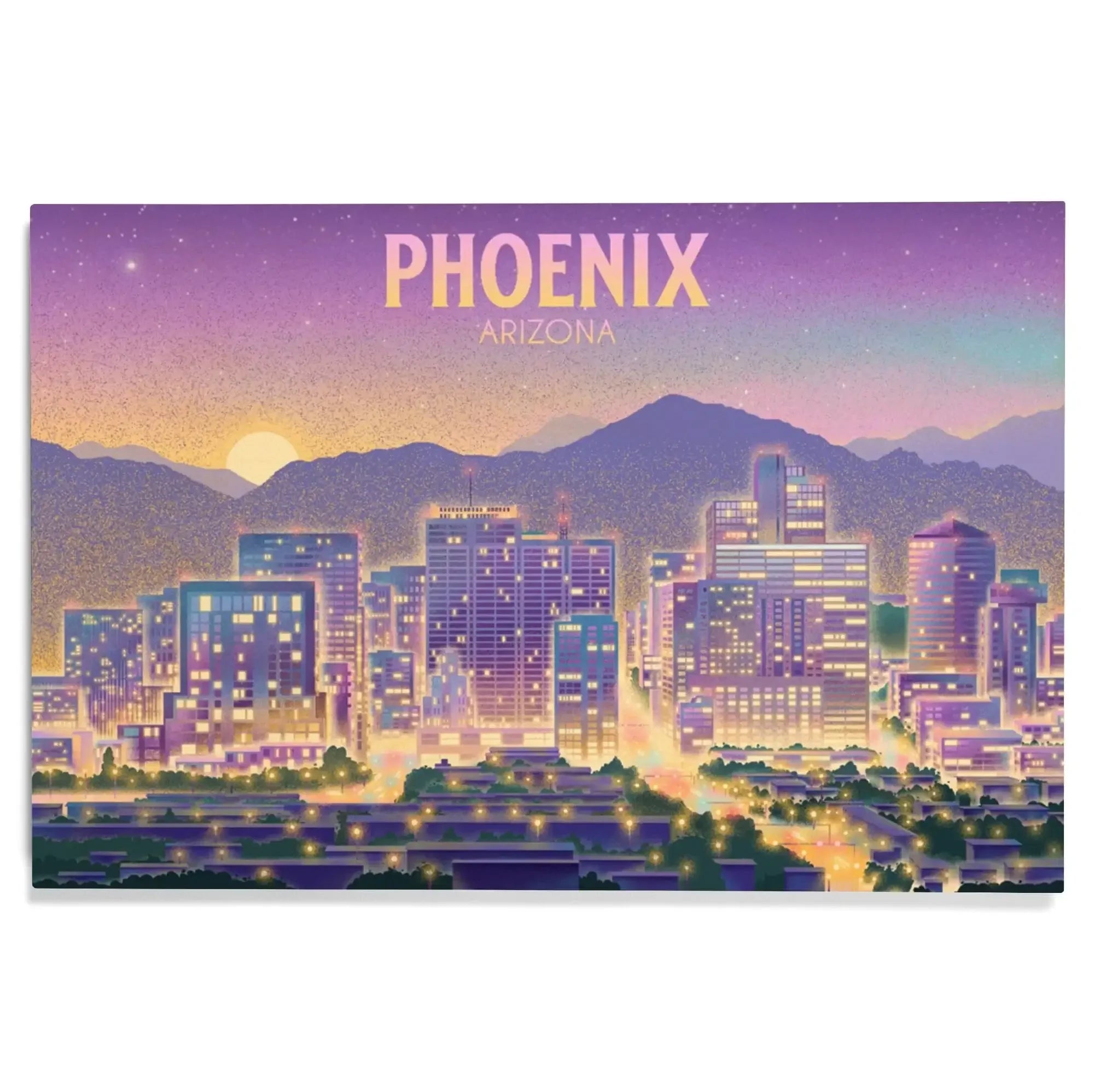 Phoenix, Arizona, Lithograph, City Series wood signs and postcards ...