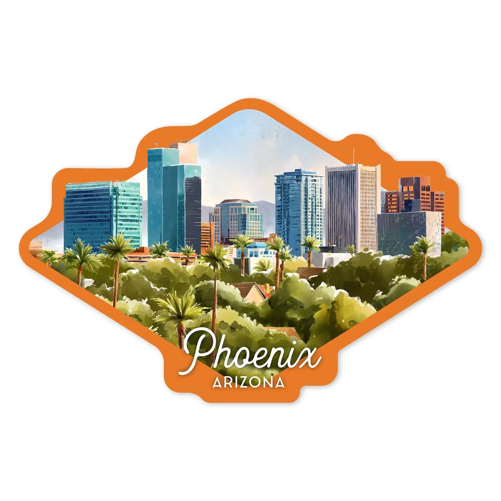 Phoenix, Arizona, Watercolor Study, Contour, outdoor vinyl stickers ...