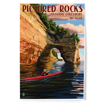 Pictured Rocks National Lakeshore, Michigan, Lantern Press Artwork, To