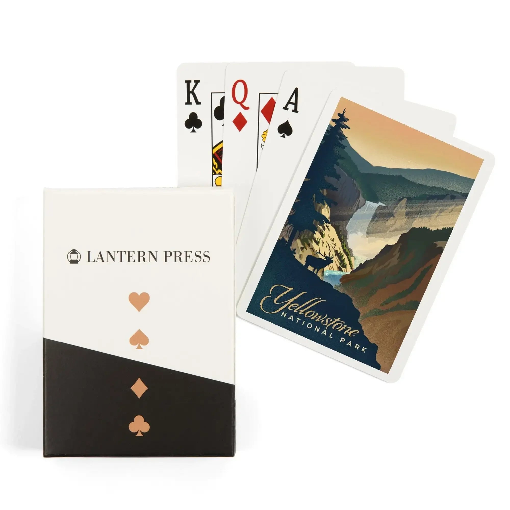 Playing Cards, Yellowstone National Park, Yellowstone Falls, Lithograph ...