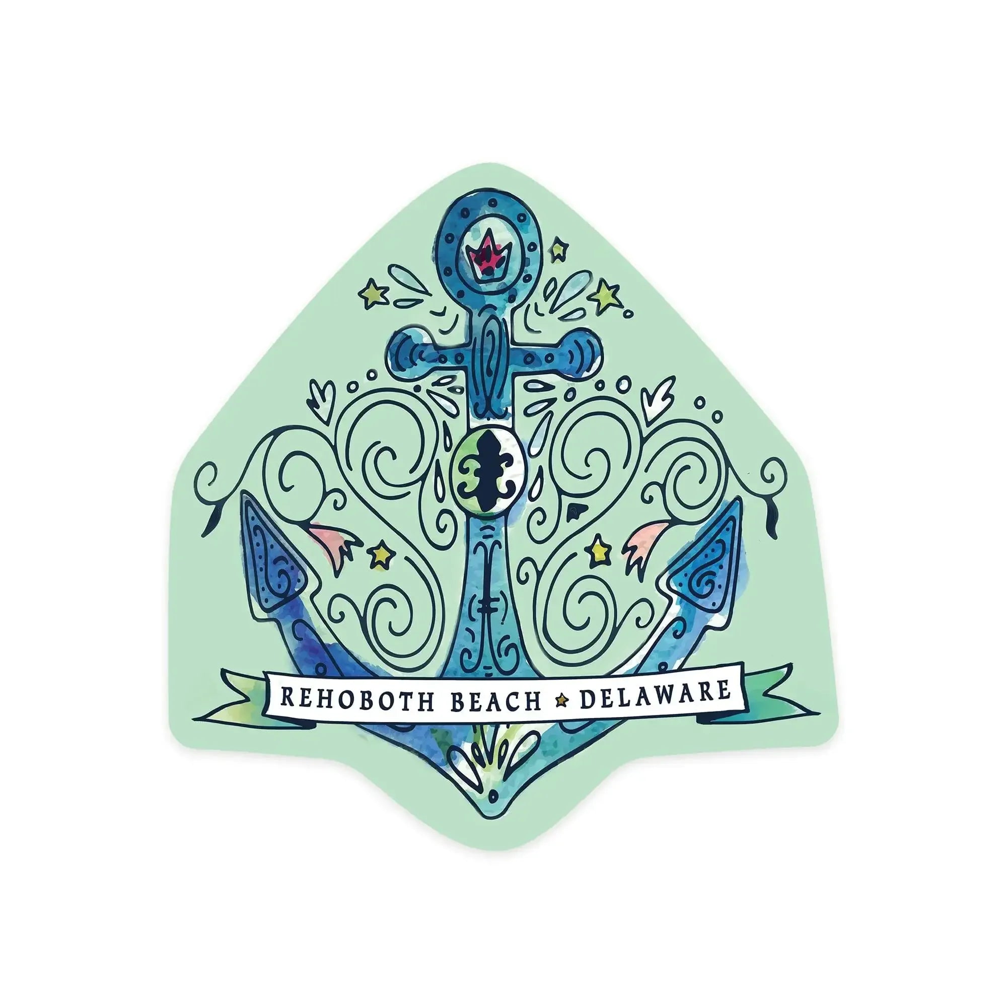 Rehoboth Beach, Delaware, Anchor, Contour, outdoor vinyl stickers ...