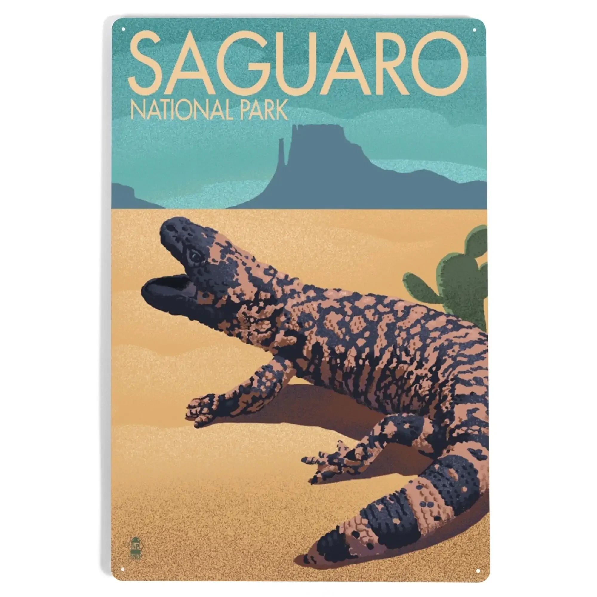 Saguaro National Park, Arizona, Gila Monster, Lithograph metal signs ...
