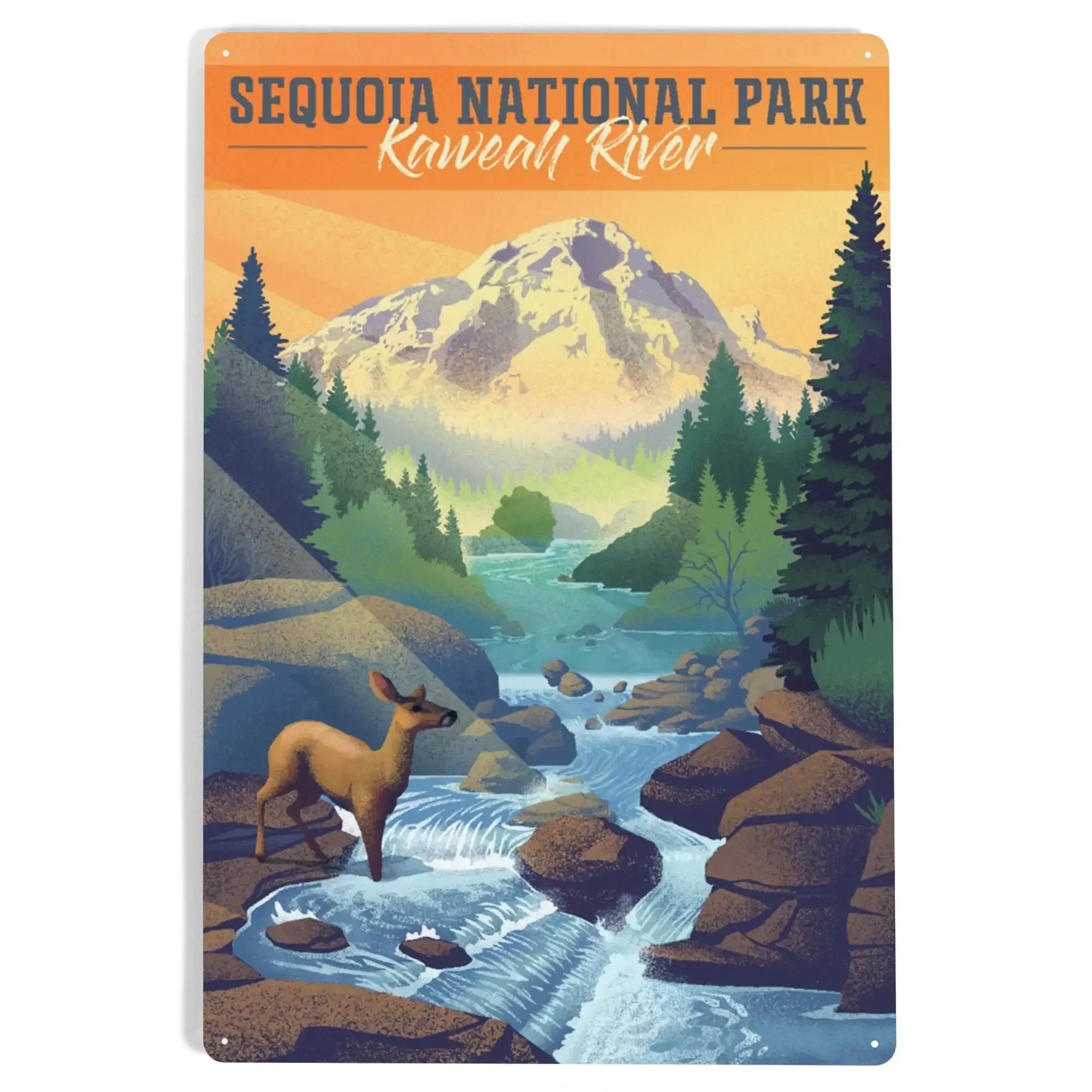 Sequoia National Park, California, Kaweah River, Lithograph metal signs ...