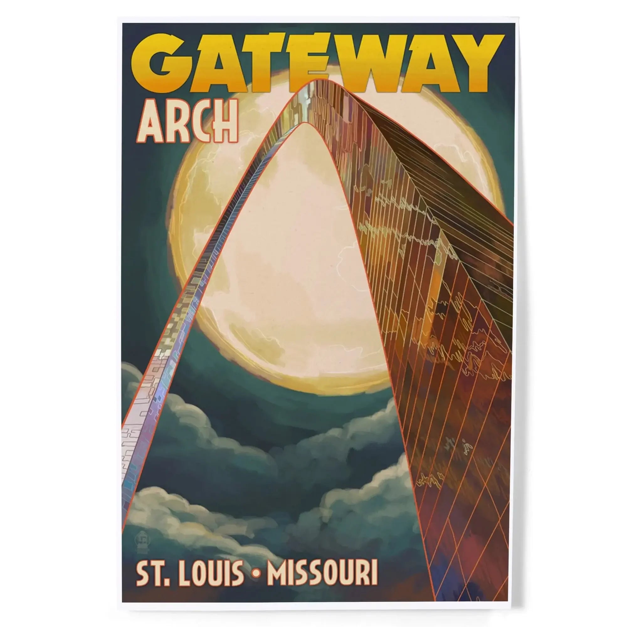 St. Louis, Missouri, Gateway Arch and Moon art prints, metal signs ...