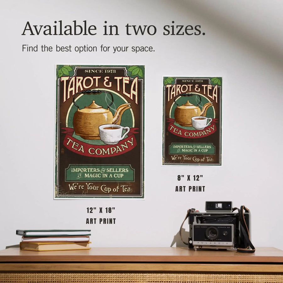 Tarot and Tea, Vintage Sign art prints, metal signs – Lantern Press