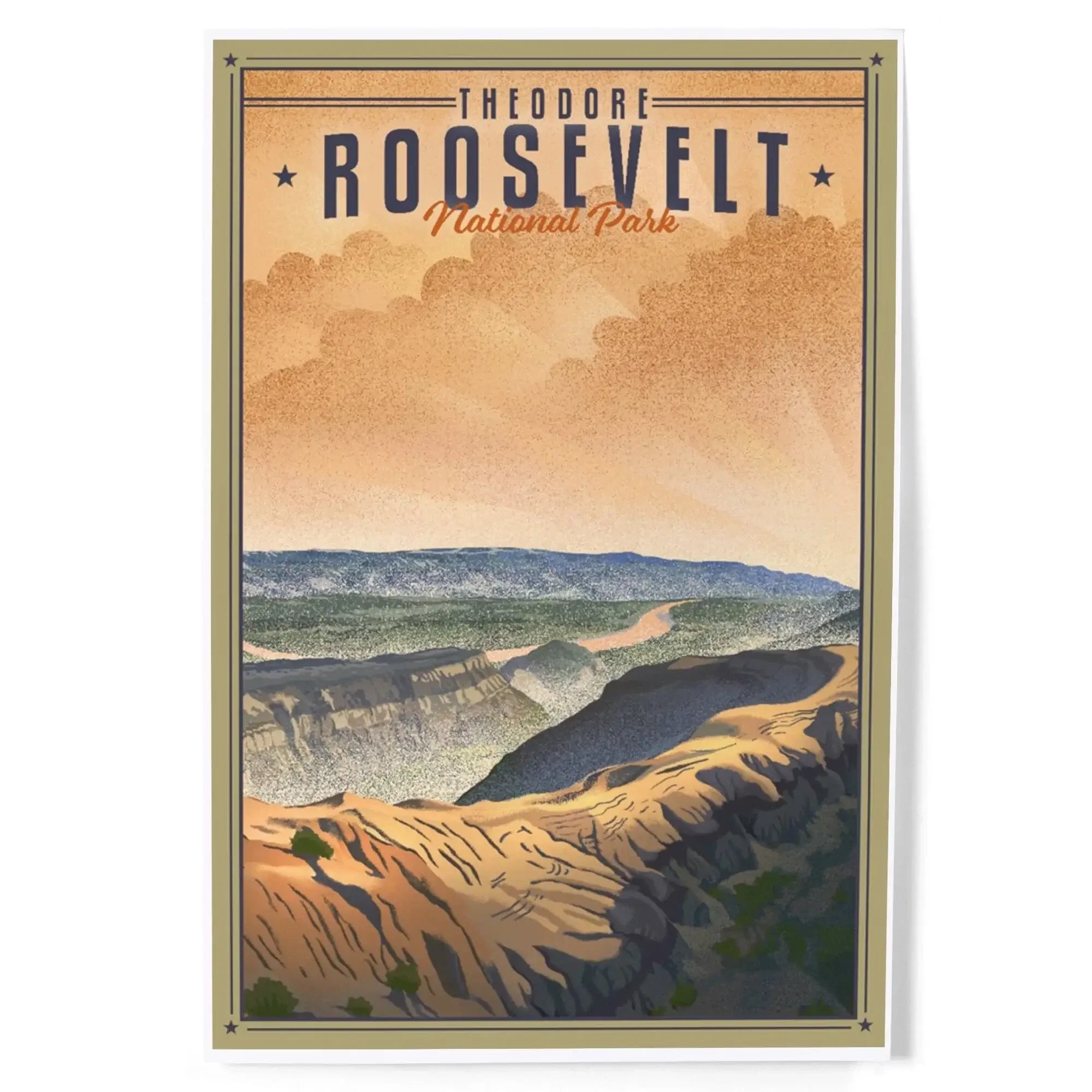 Theodore Roosevelt National Park, North Dakota, Lithograph National ...