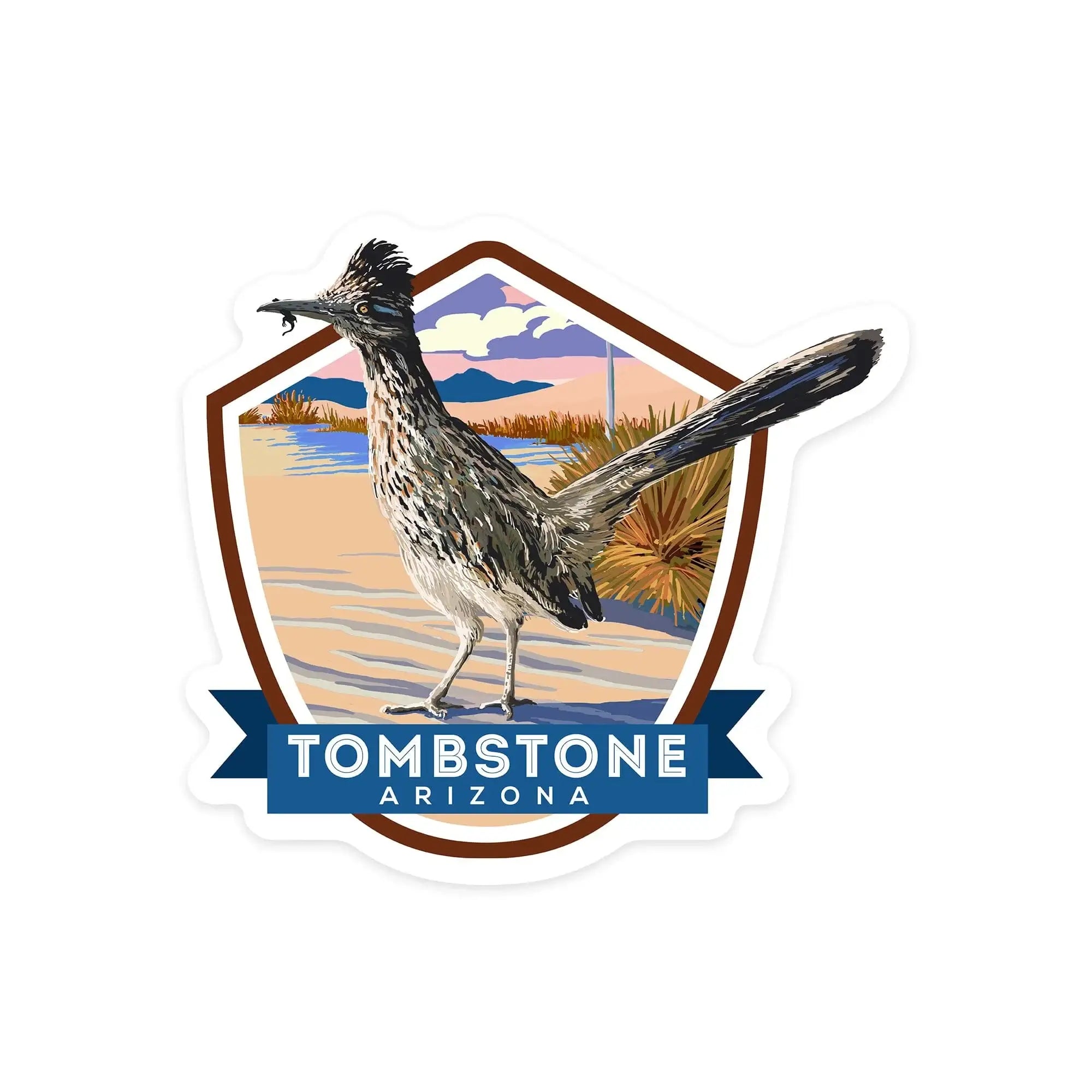 Tombstone, Arizona, Bird, Contour, outdoor vinyl stickers – Lantern Press
