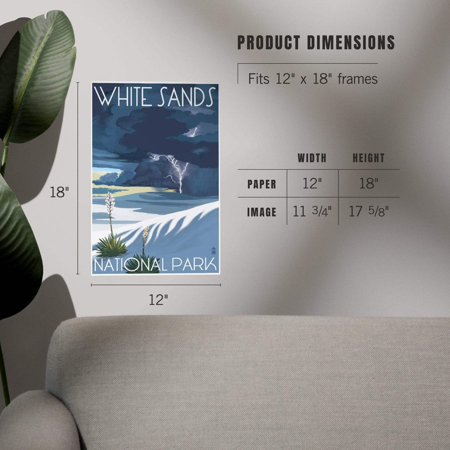 White Sands National Park, New Mexico, Lightning Storm art prints ...