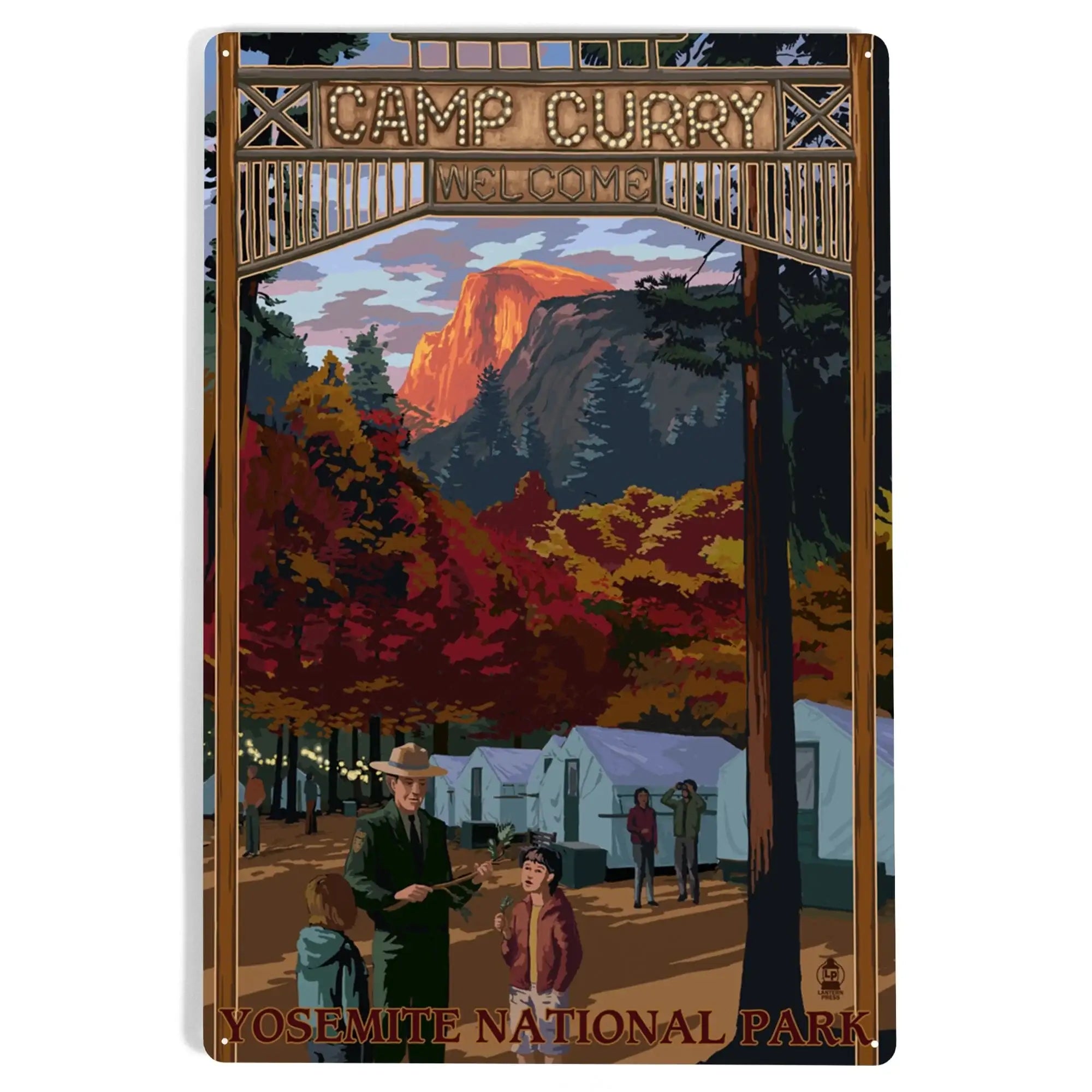 Yosemite National Park, California, Camp Curry metal signs – Lantern Press