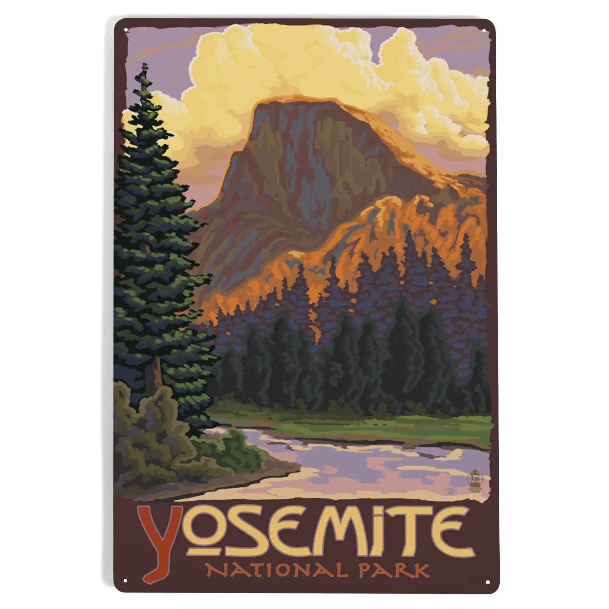 Yosemite National Park, California, Half Dome metal signs – Lantern Press