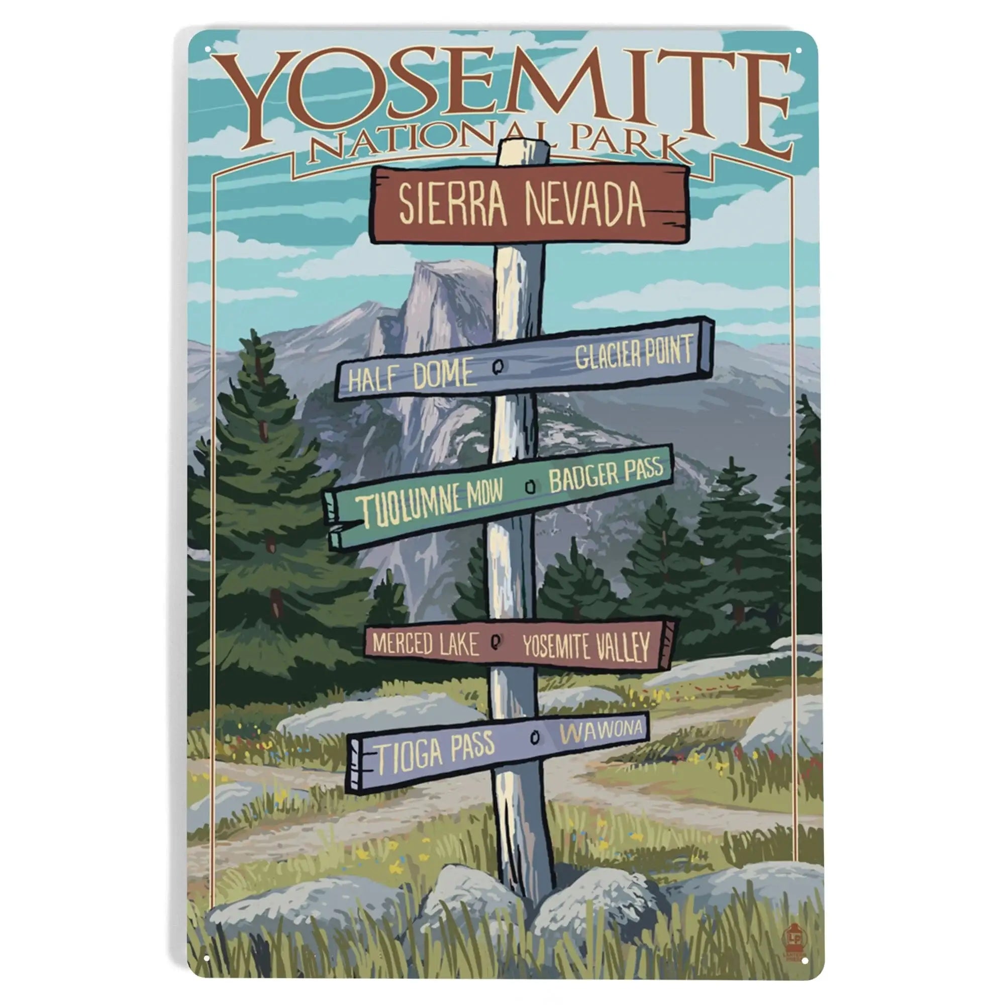 Yosemite National Park, California, Signpost metal signs – Lantern Press