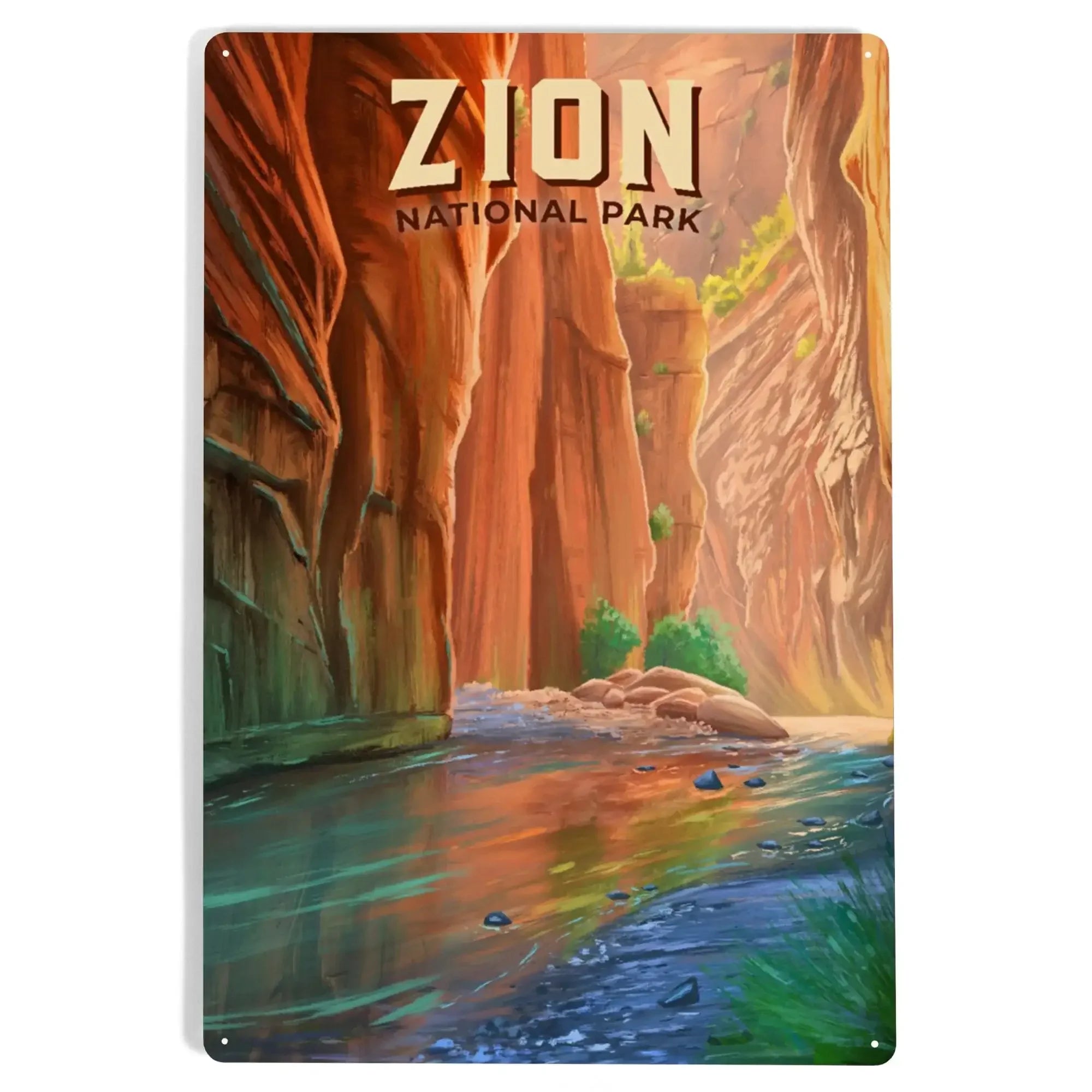 Zion National Park, Utah, The Narrows, Oil Painting metal signs ...