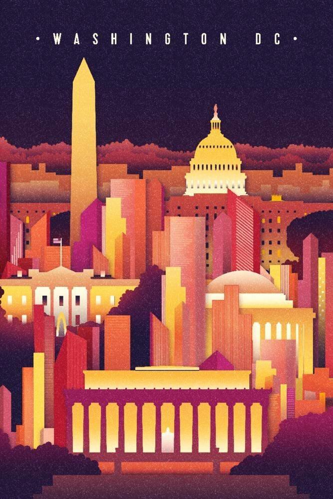 Washington Dc Cityscape Painting Washington D.C. Painting